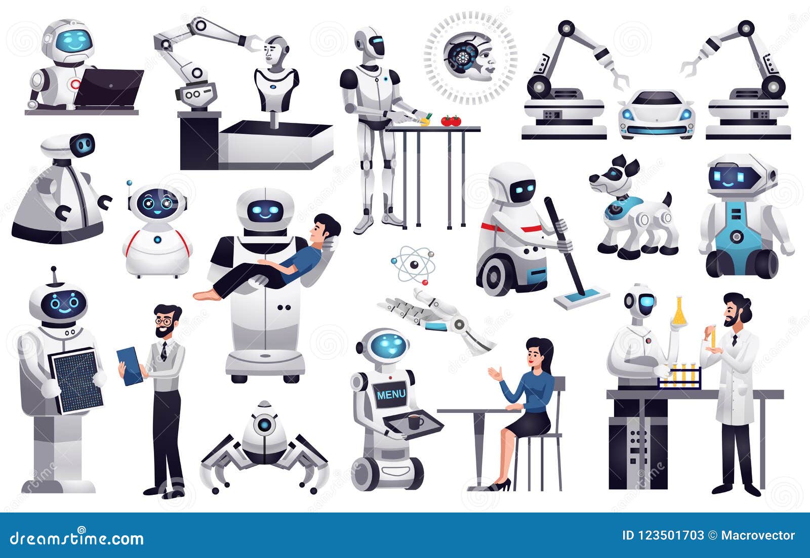 Sistema De La Inteligencia Artificial De Los Robots Ilustración del ...