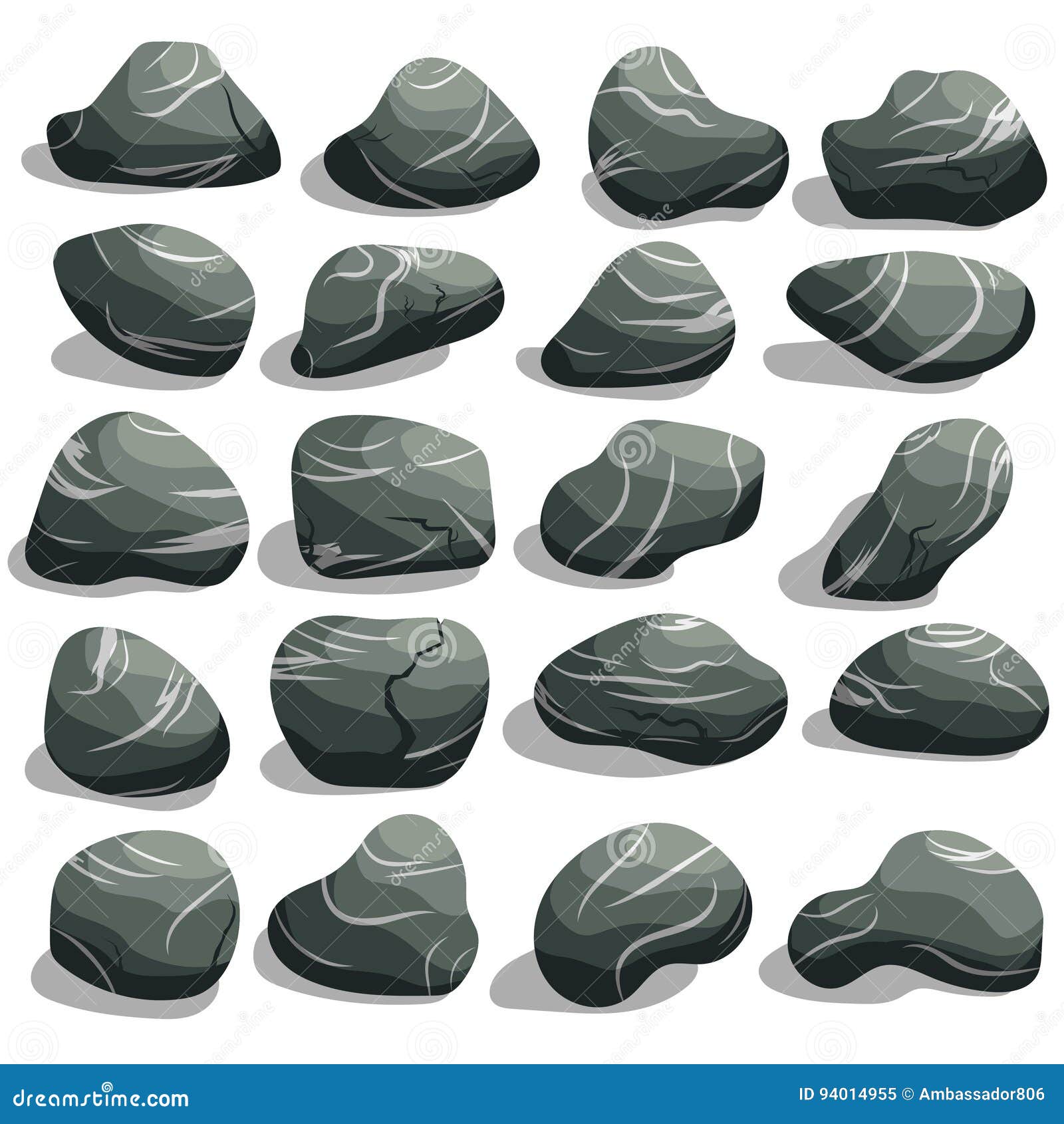 Sistema De La Piedra De La Roca Ilustración del Vector - Ilustración de ...