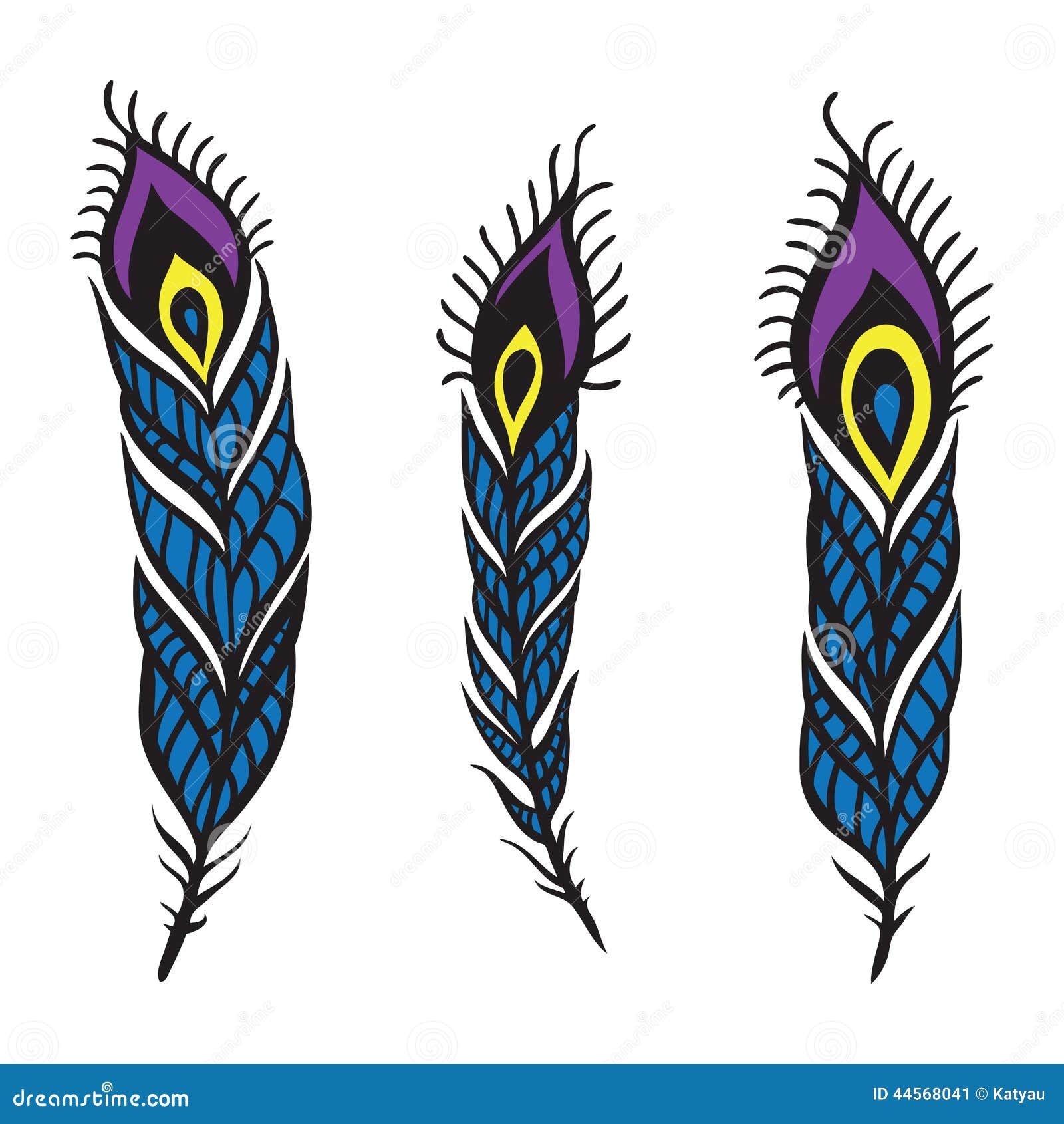 Sistema De La Pluma Del Pavo Real Ilustración del Vector - Ilustración ...