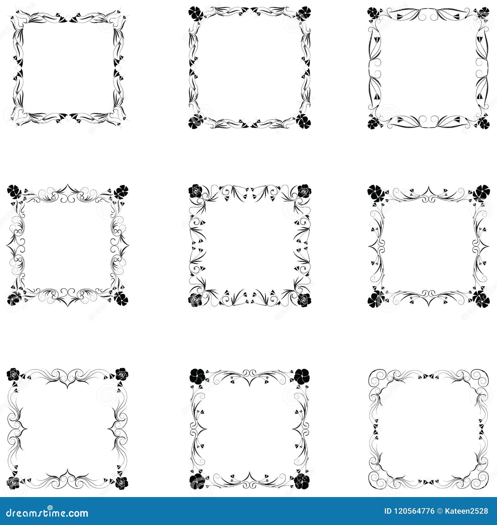 Sistema De La Silueta Del Marco Ilustración del Vector - Ilustración de ...