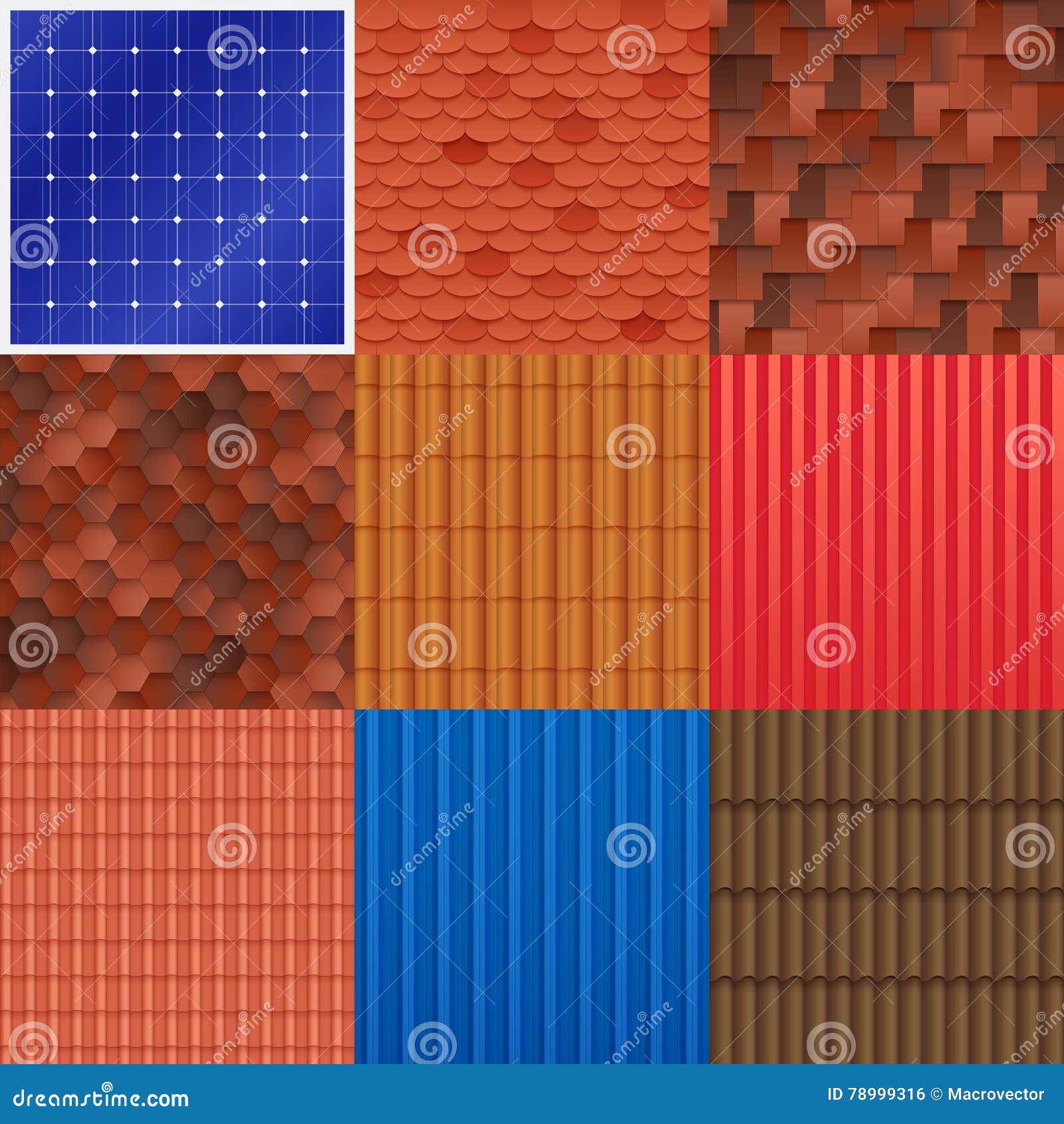 Sistema De La Teja De Tejado De La Casa Ilustración del Vector ...