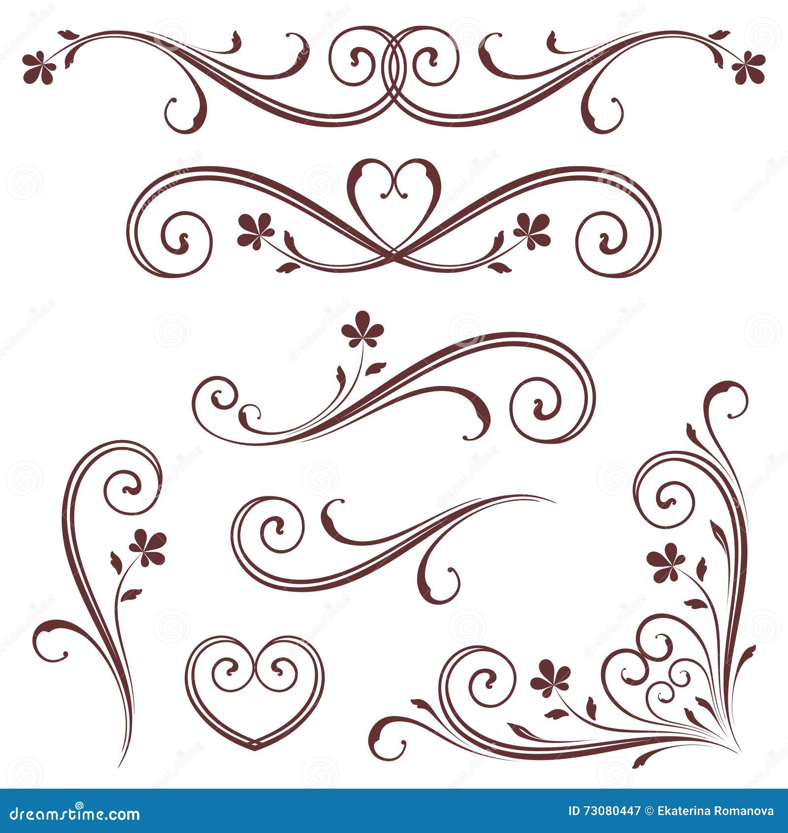 Sistema De La Voluta Del Vector Ilustración del Vector - Ilustración de ...