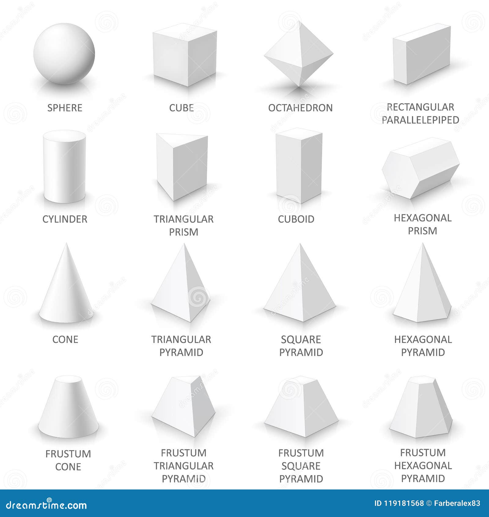 Sistema De Las Formas Básicas 3d Ilustración del Vector - Ilustración ...