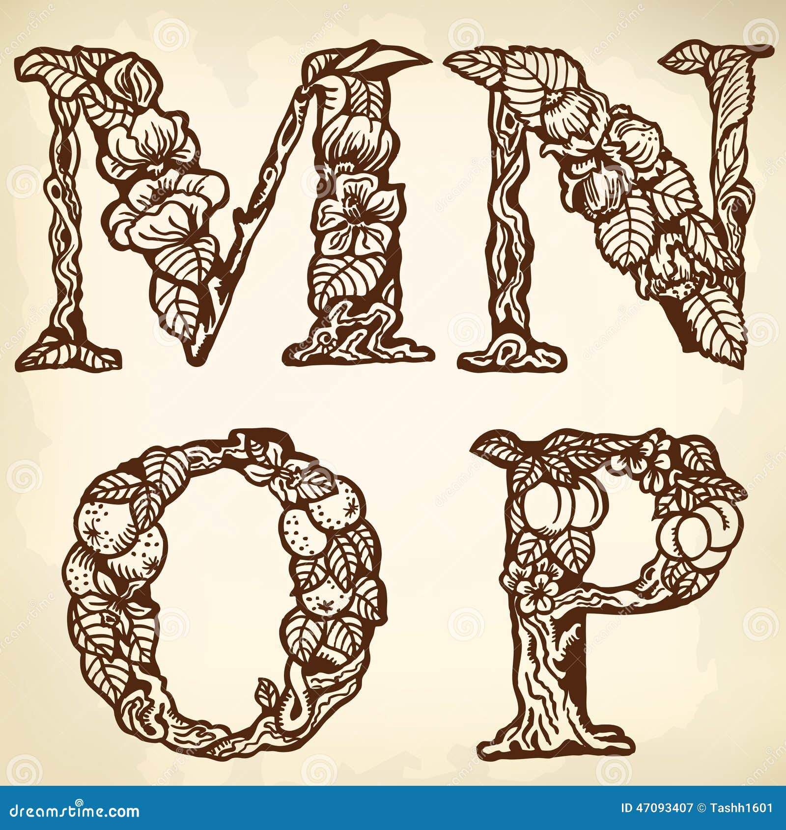 Sistema de las letras MNOP ilustración del vector. Ilustración de ideas ...