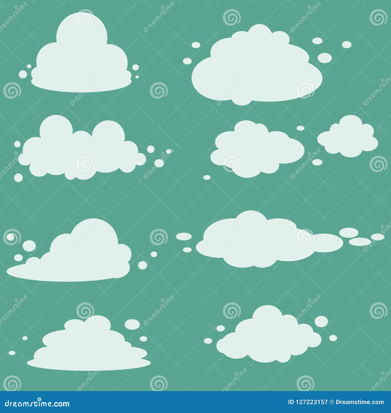 Sistema De Las Nubes De Diversas Formas Ilustración del Vector ...