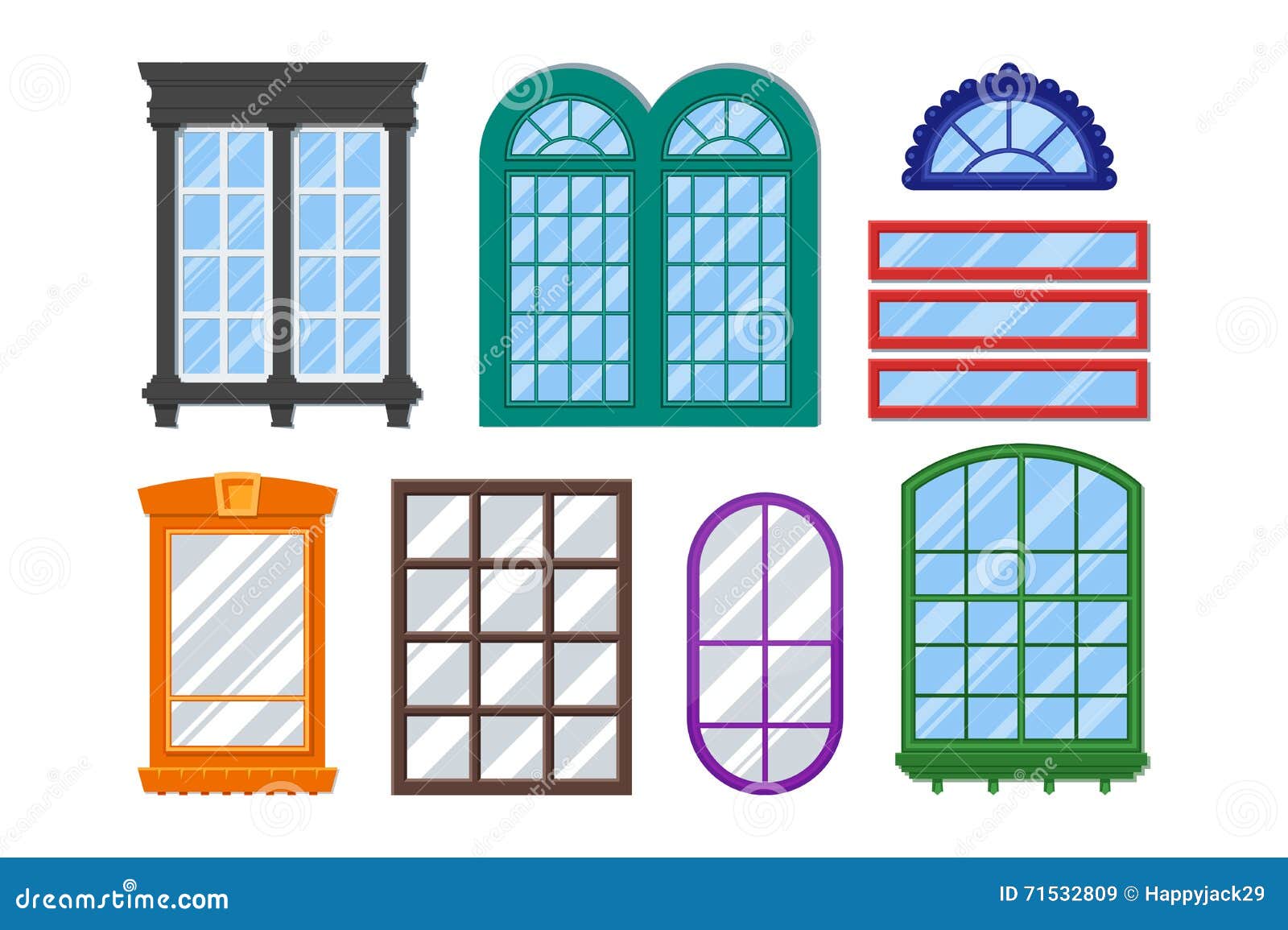 Sistema De Las Ventanas Detalladas Para La Casa O El Edificio Privada ...