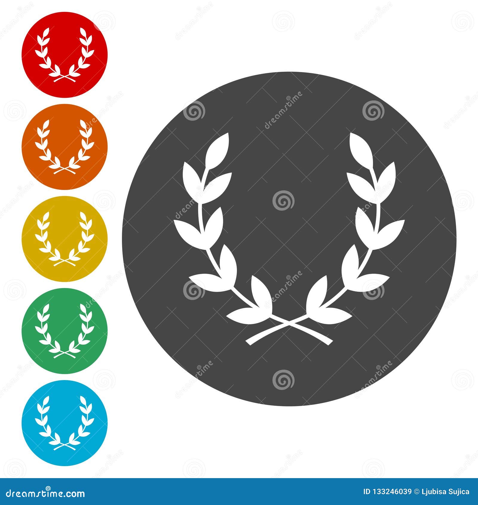 Sistema de Laurel Icons ilustración del vector. Ilustración de marco ...