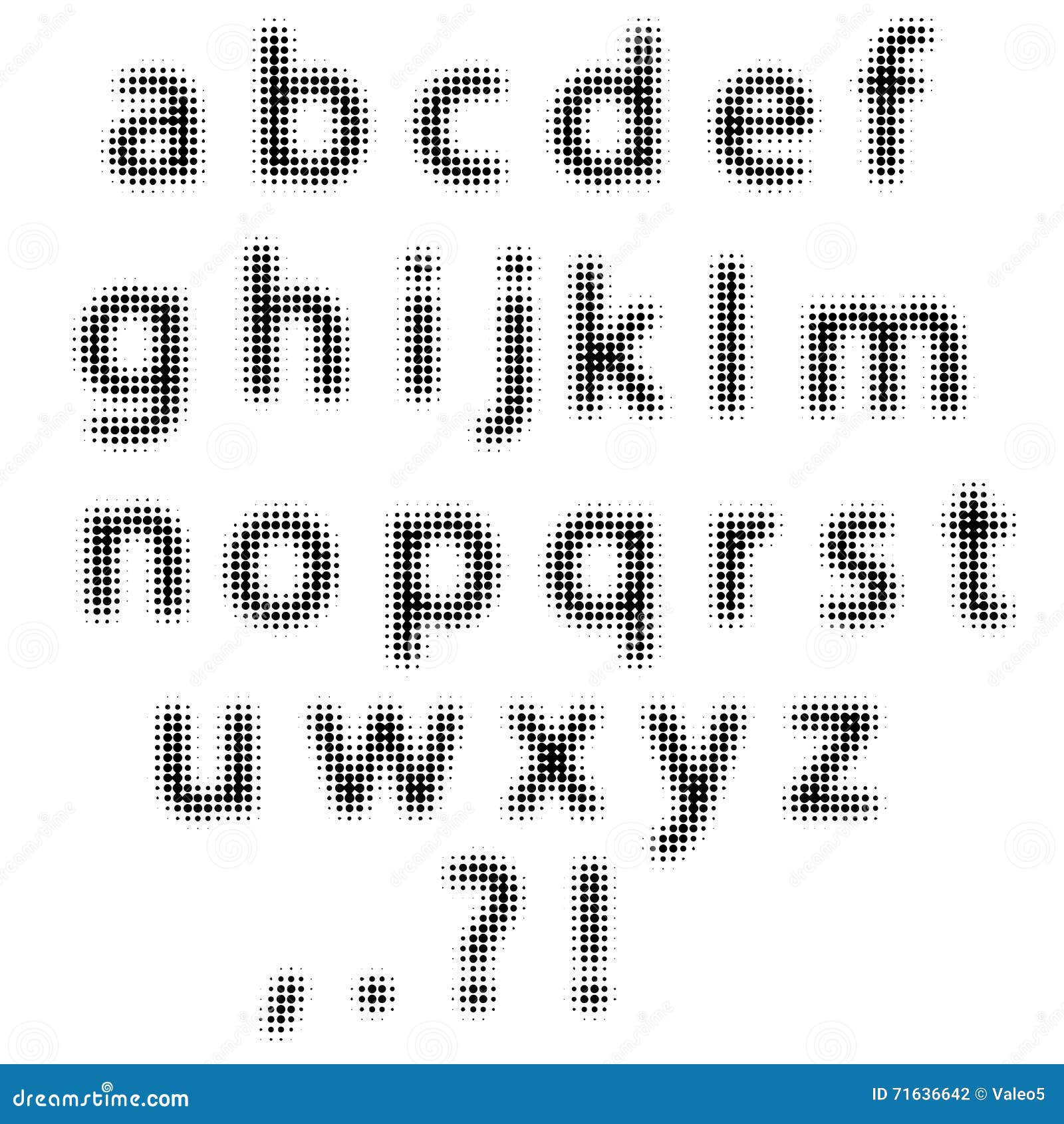 Sistema De Letras De Semitono Negras Aisladas Stock de ilustración ...