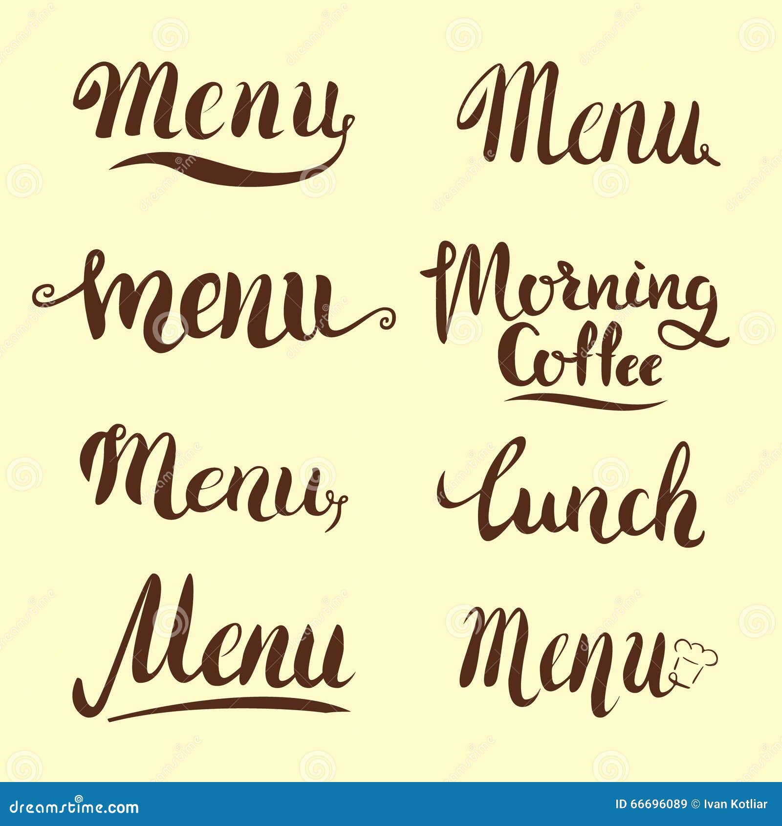 Sistema de letras del menú ilustración del vector. Ilustración de tiza ...