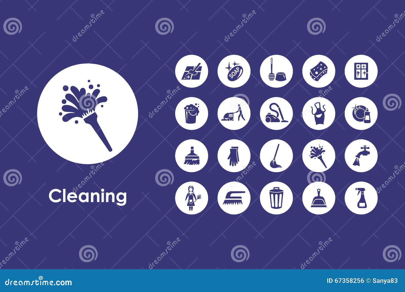 Sistema De Limpiar Iconos Simples Ilustración del Vector - Ilustración ...