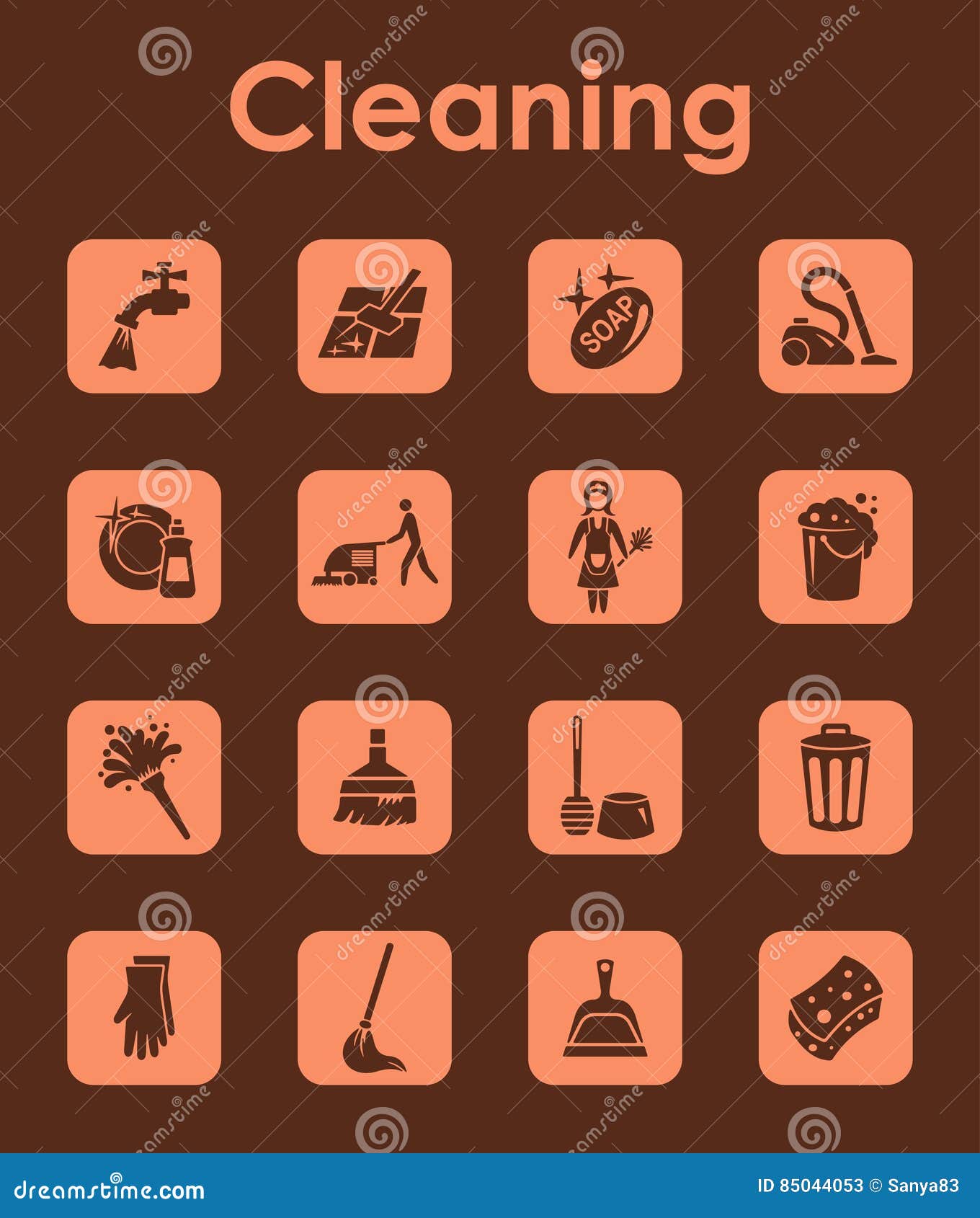 Sistema De Limpiar Iconos Simples Ilustración del Vector - Ilustración ...