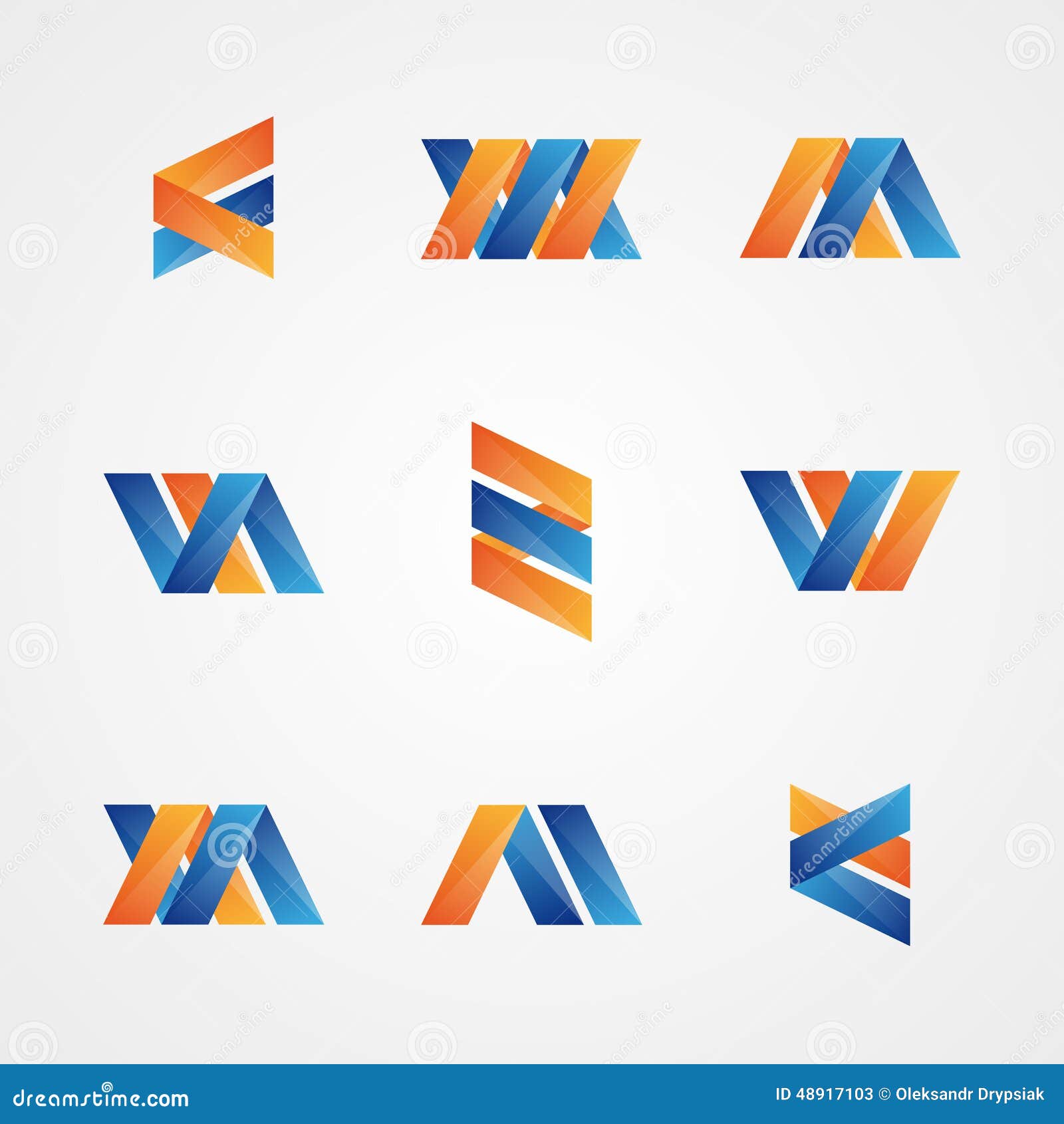 Sistema De Logotipos Creativos Abstractos Coloridos Ilustración del ...