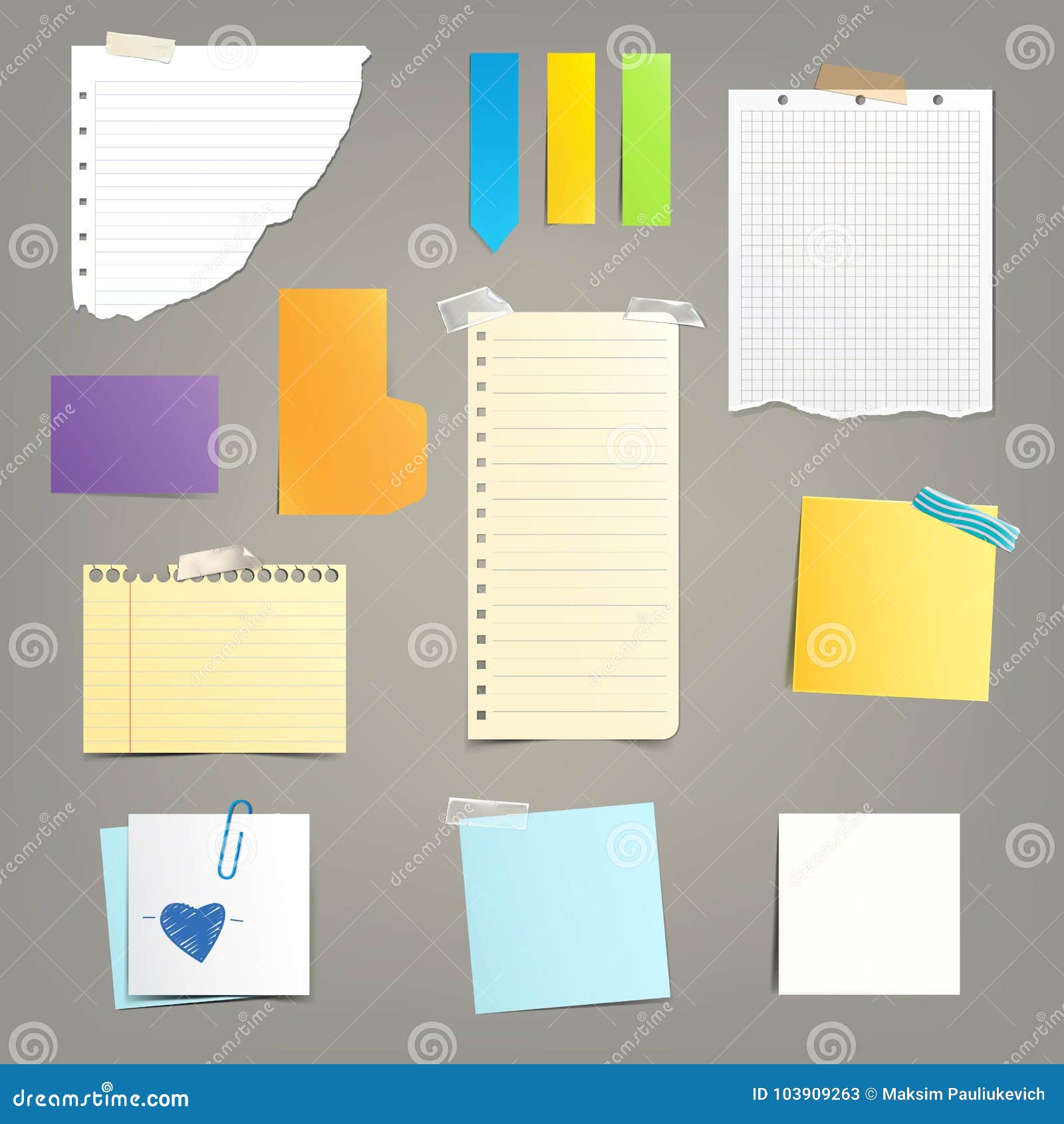 Sistema De Los Ejemplos Del Vector De Diversas Hojas De Papel ...