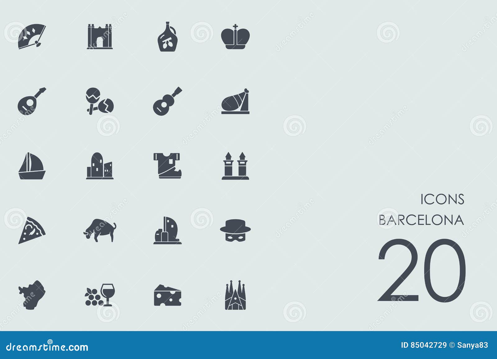 Sistema De Los Iconos De Barcelona Imagen de archivo editorial ...