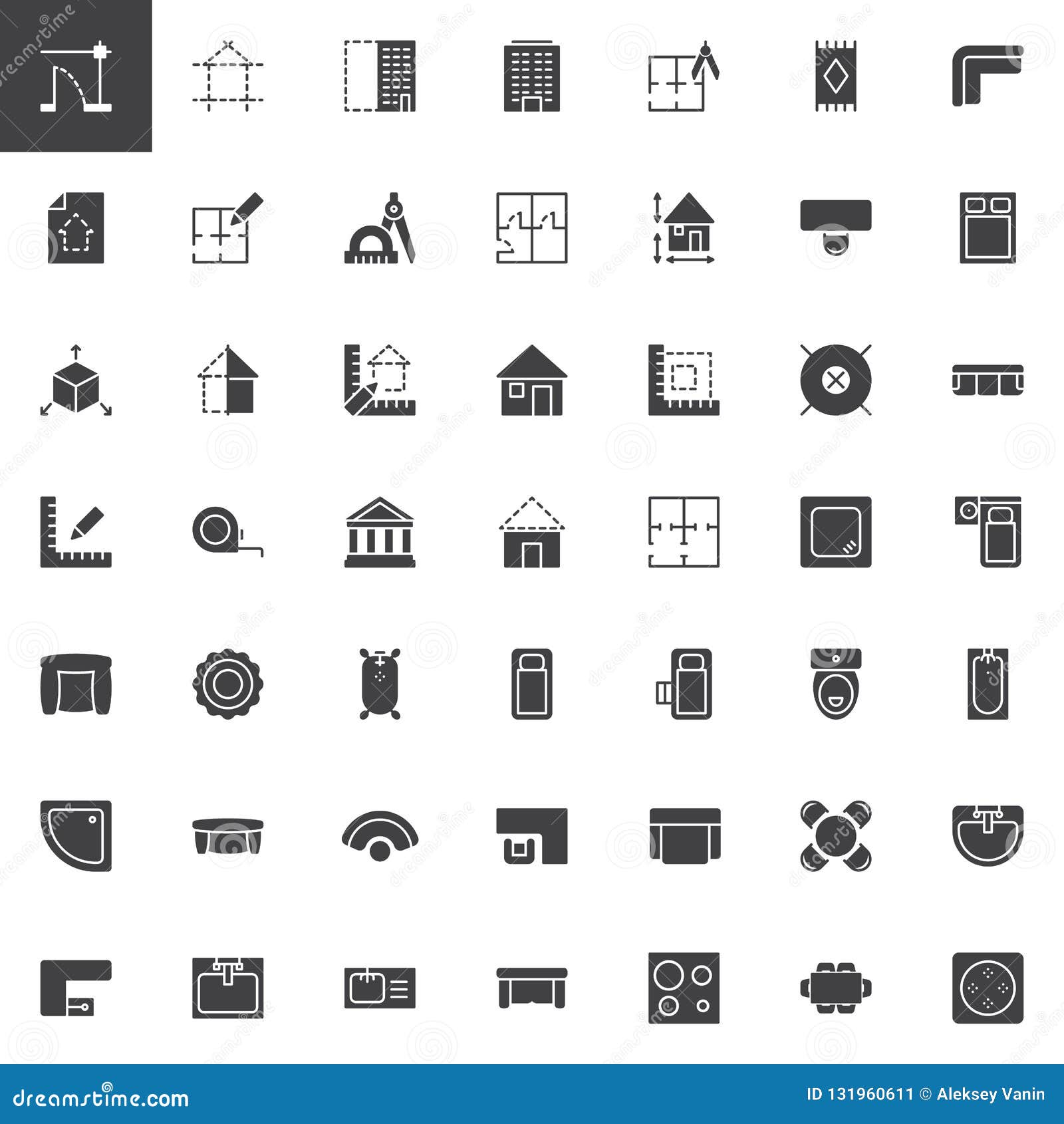 Sistema De Los Iconos Del Vector De Los Elementos De La Arquitectura ...