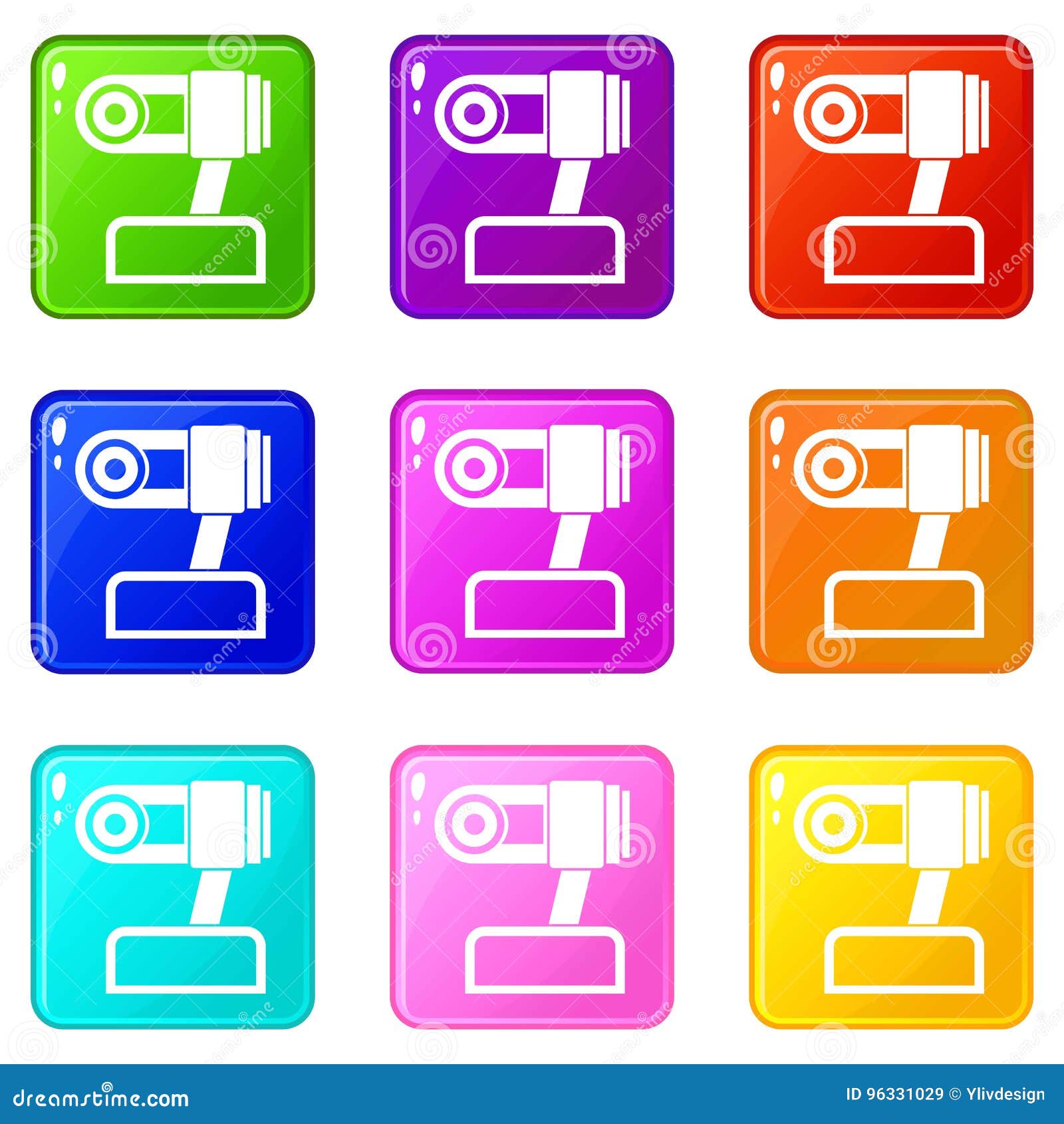 Sistema De Los Iconos 9 Del Webcam Ilustración del Vector - Ilustración ...