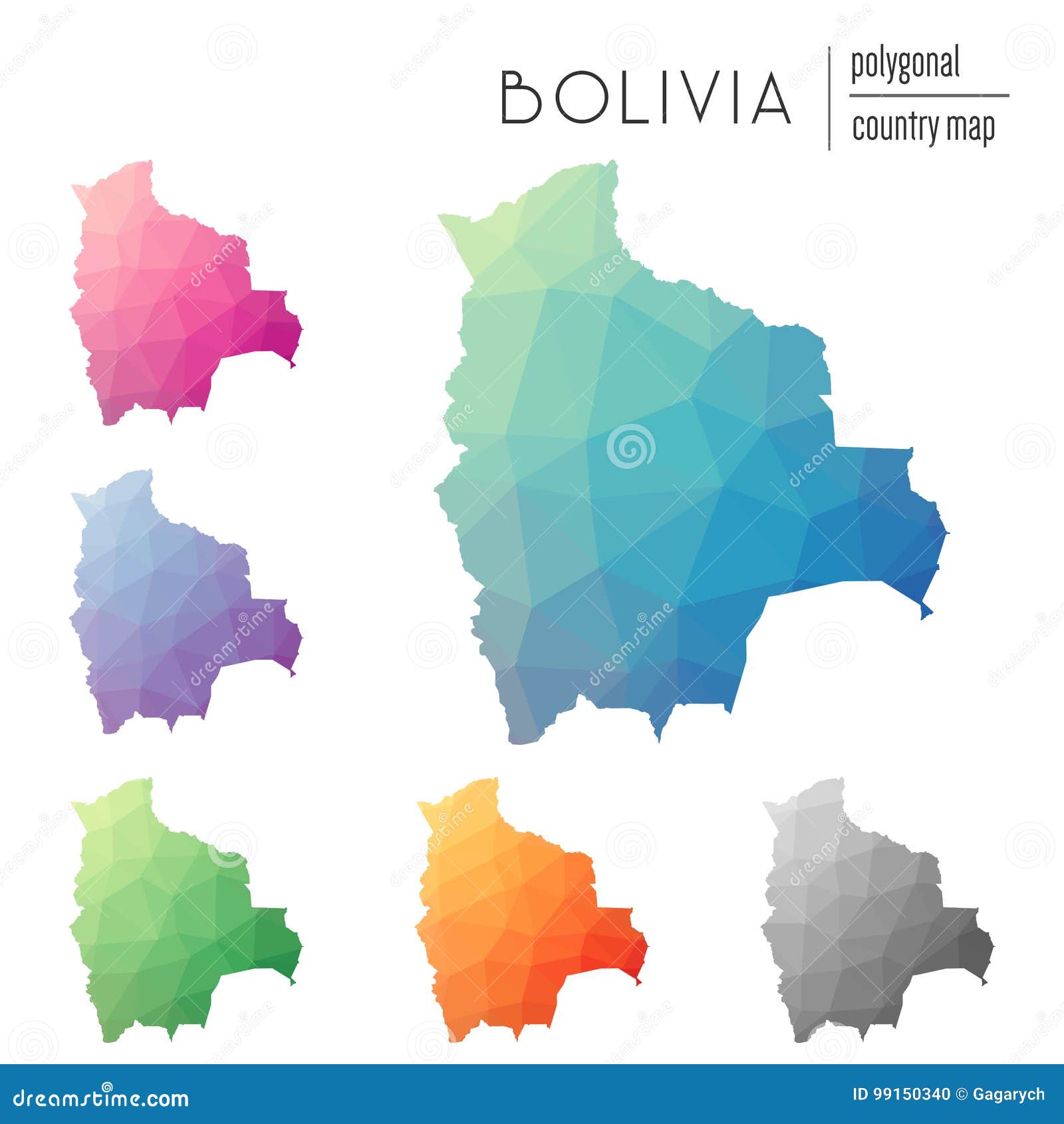 Sistema De Los Mapas Poligonales De Bolivia Del Vector Ilustración del ...