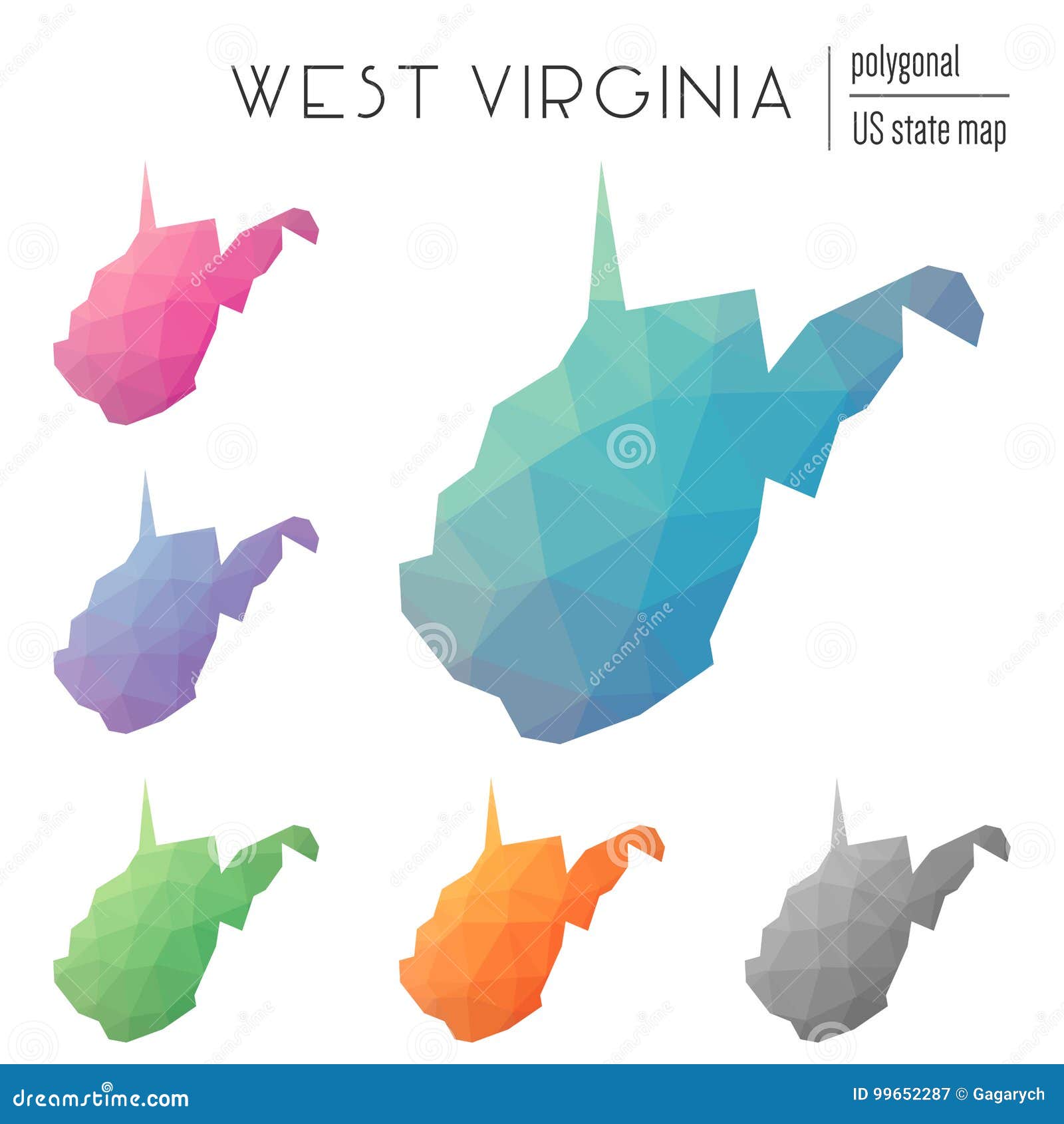 Sistema De Los Mapas Poligonales De Virginia Occidental Del Vector ...
