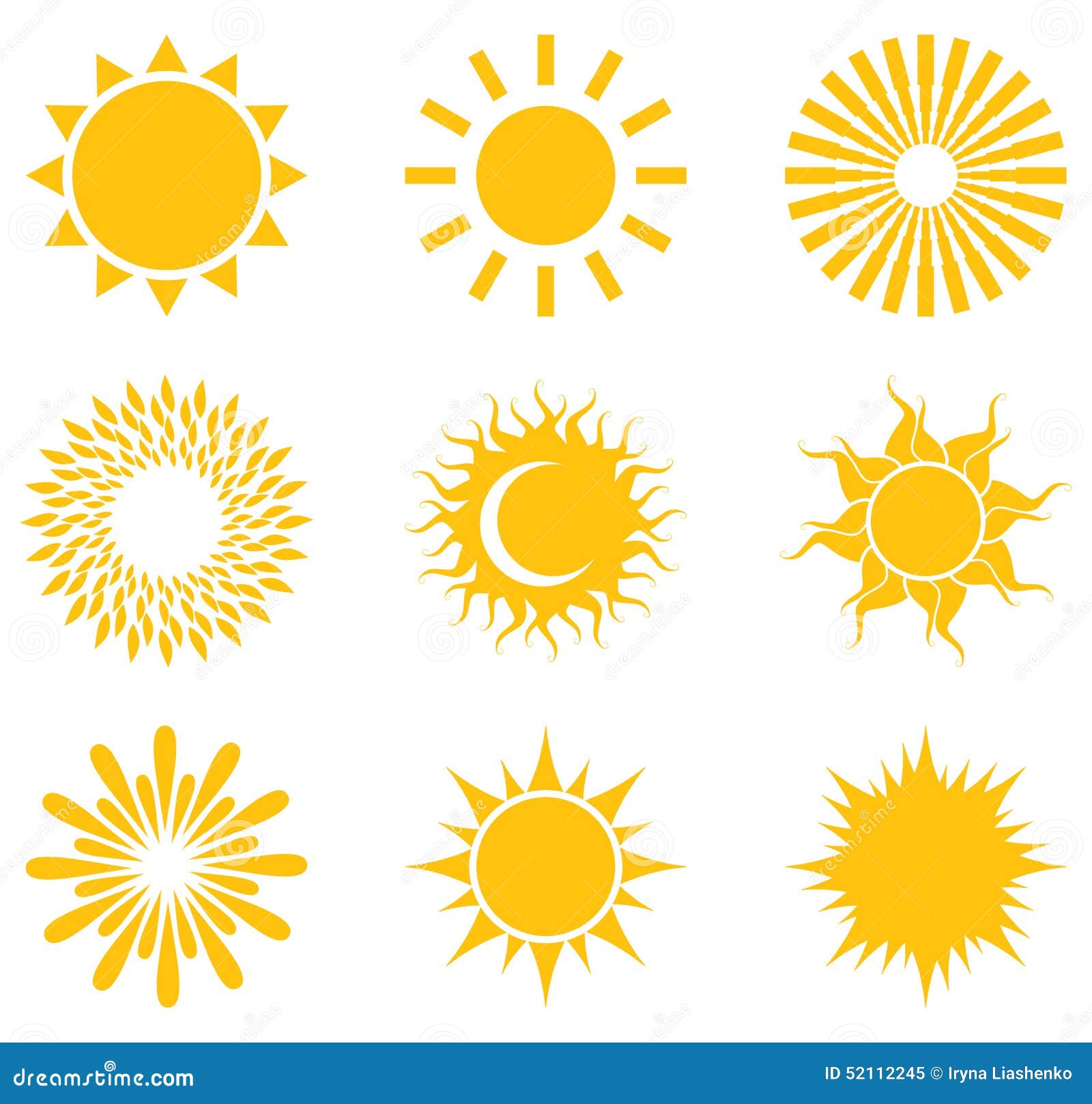 Sistema De Los Símbolos Del Sol Stock de ilustración - Ilustración de ...