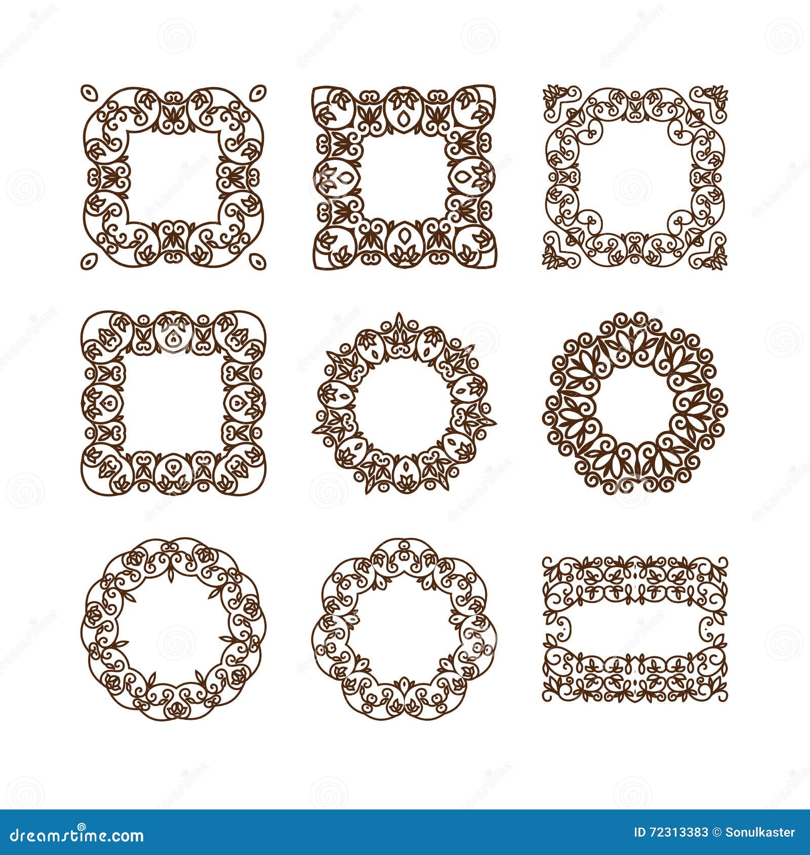 Sistema De Monogramas Lineares Simples Ilustración del Vector ...
