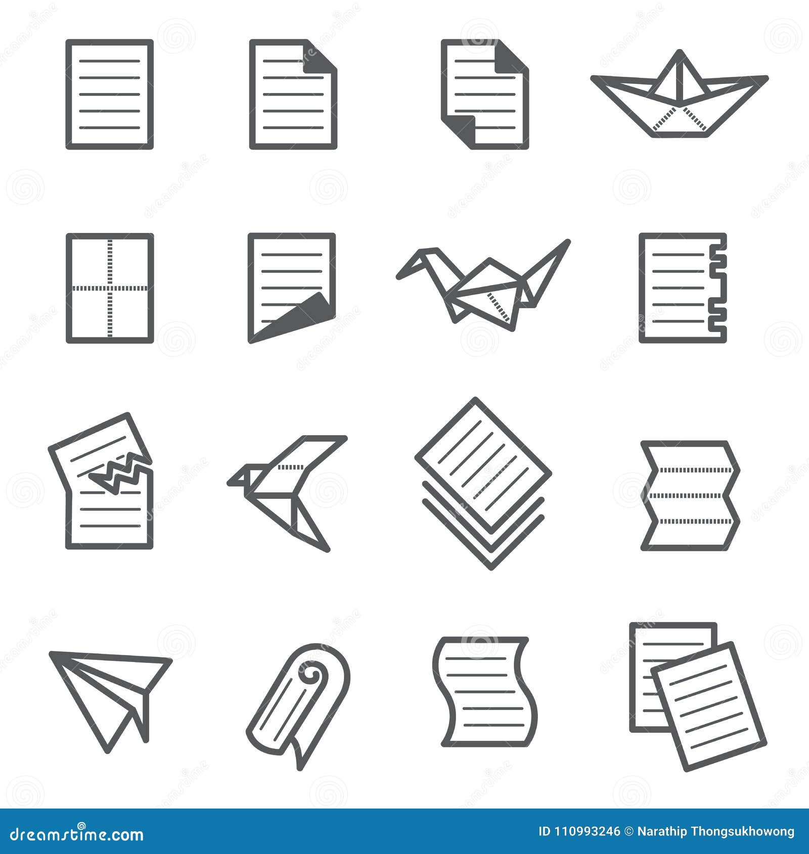 Sistema de papel del icono ilustración del vector. Ilustración de ...