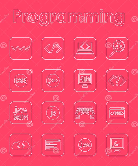 Sistema De Programar Iconos Simples Ilustración del Vector ...