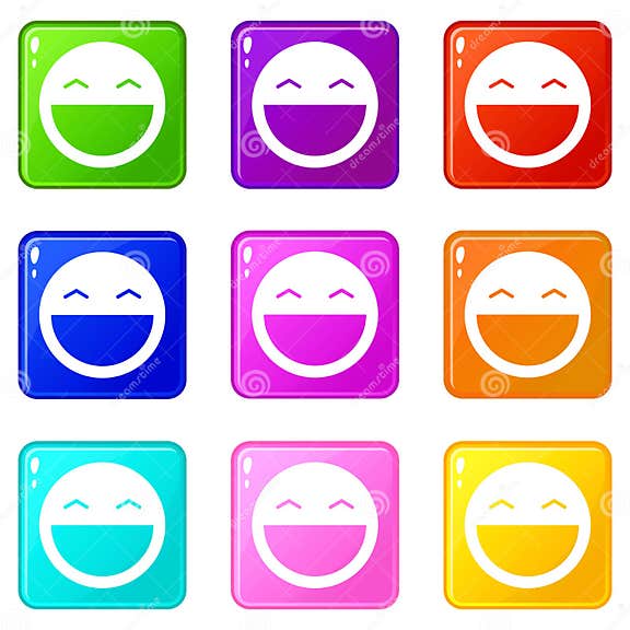 Sistema De Risa De Los Emoticons 9 Ilustración del Vector - Ilustración de mensaje, riéndose ...