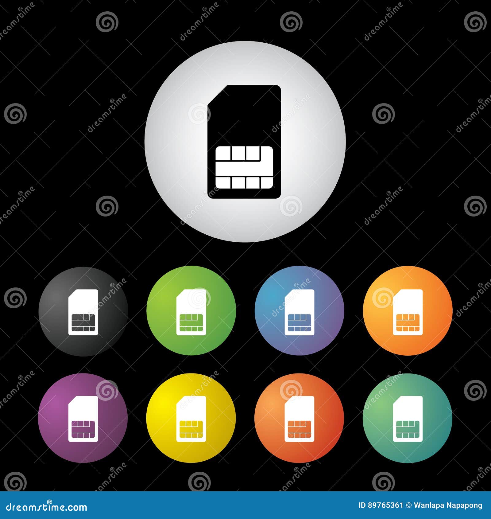 Sistema De Símbolo De La Tarjeta De Sim Ilustración del Vector ...