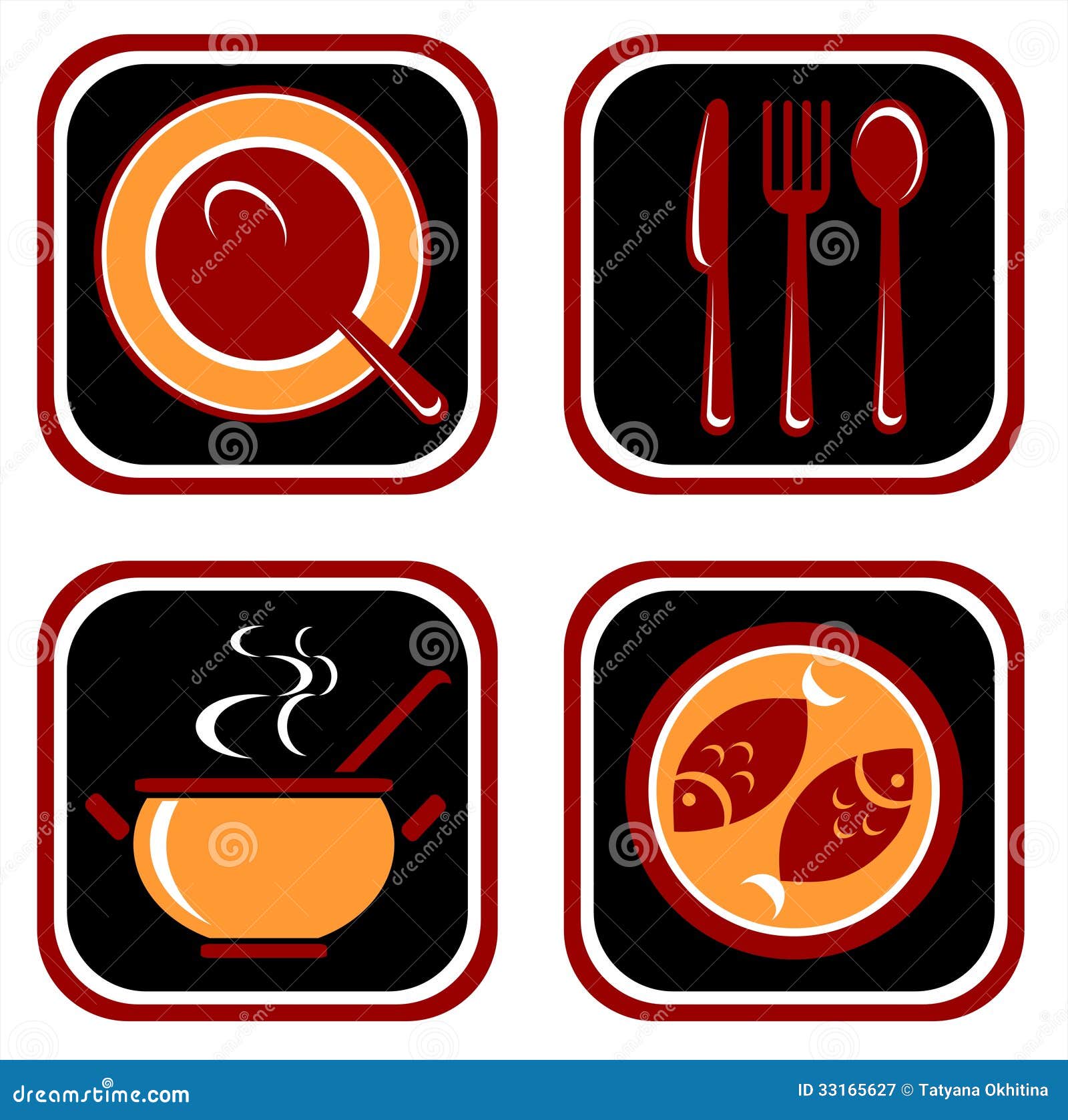 Sistema De Símbolos De La Comida Stock de ilustración - Imagen: 33165627