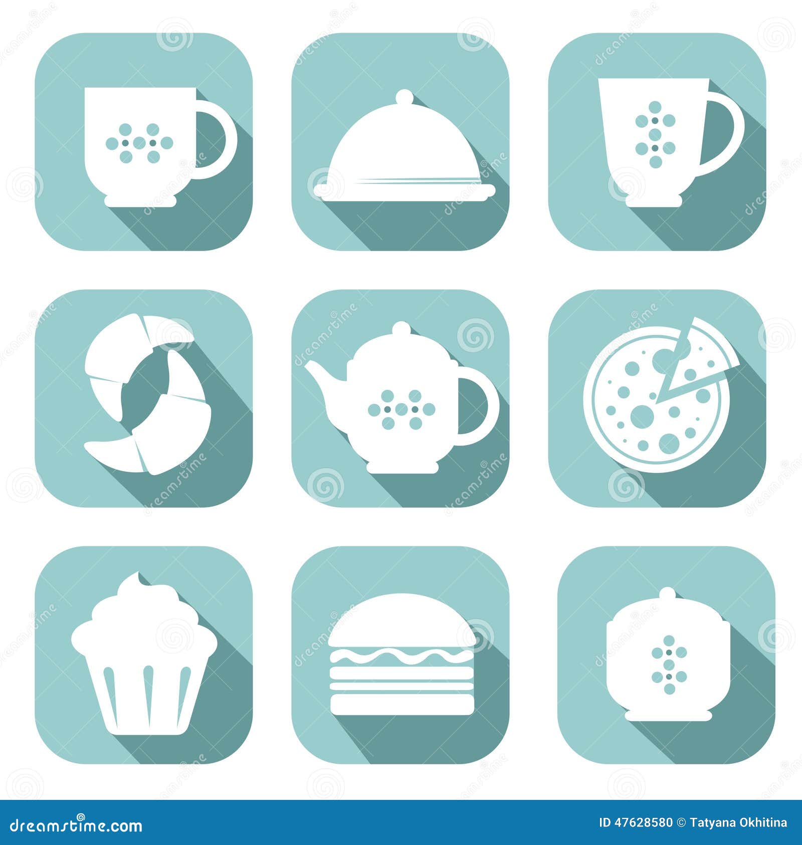 Sistema De Símbolos De La Comida Ilustración del Vector - Ilustración ...