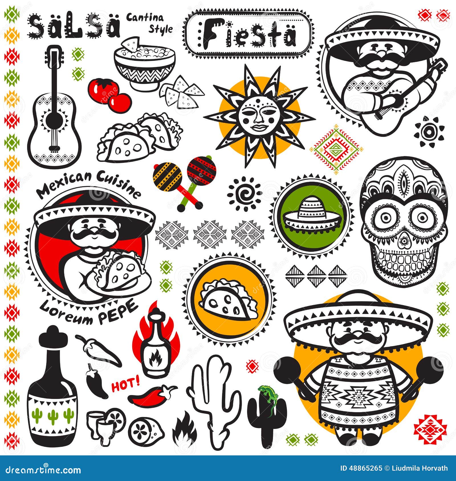 Sistema De Símbolos Mexicanos Del Vector Ilustración del Vector ...