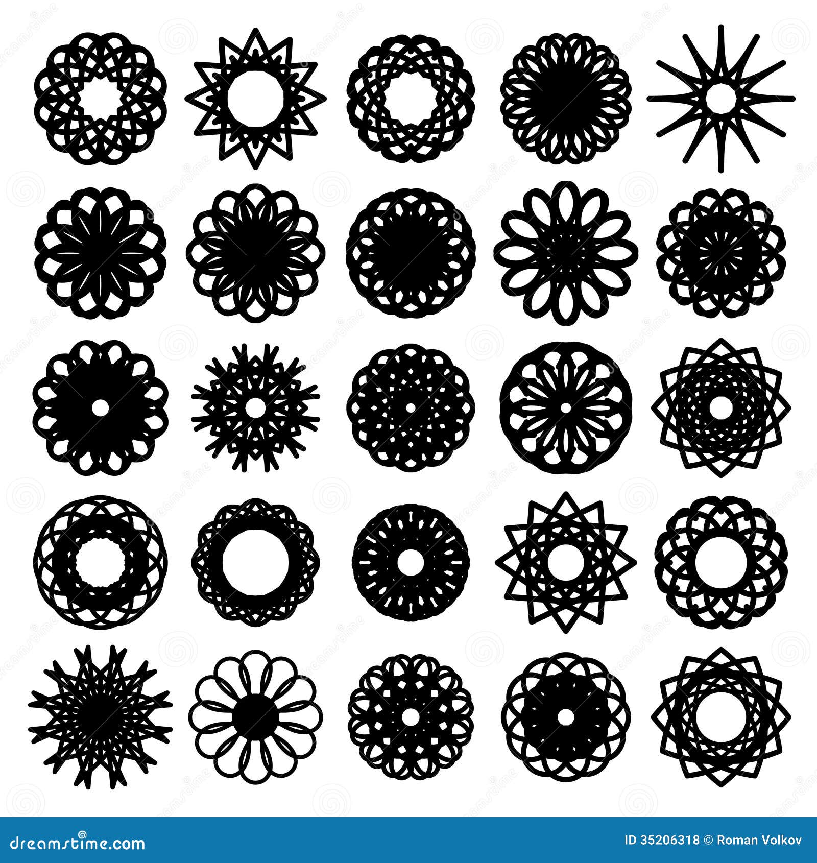 Sistema De Símbolos Redondo Ilustración del Vector - Ilustración de ...