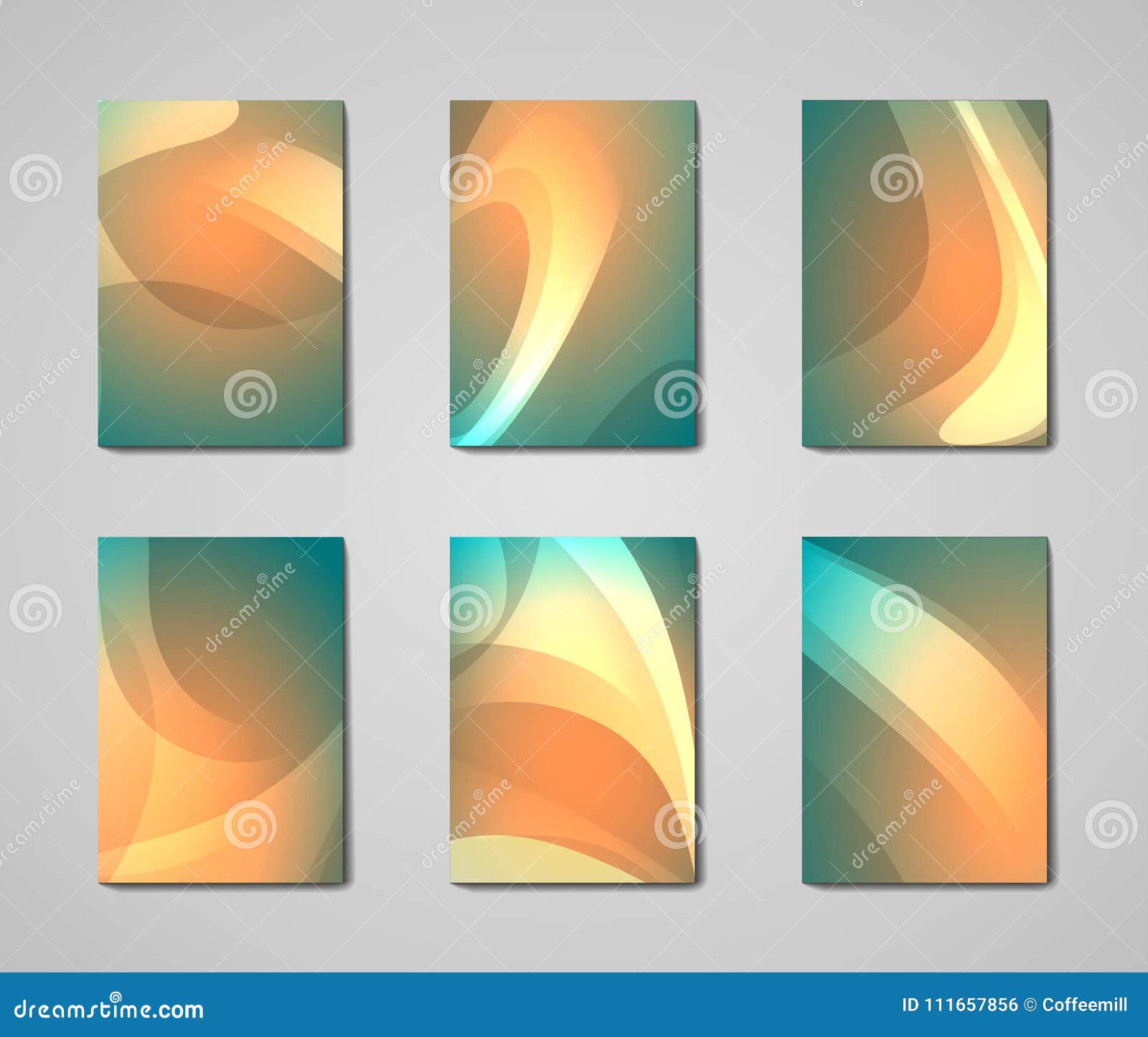 Sistema De Seis Plantillas Del Vector Ilustración del Vector ...