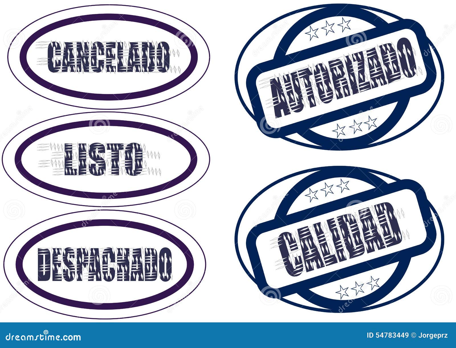 Sistema De Sellos En Español Ilustración del Vector - Ilustración de ...