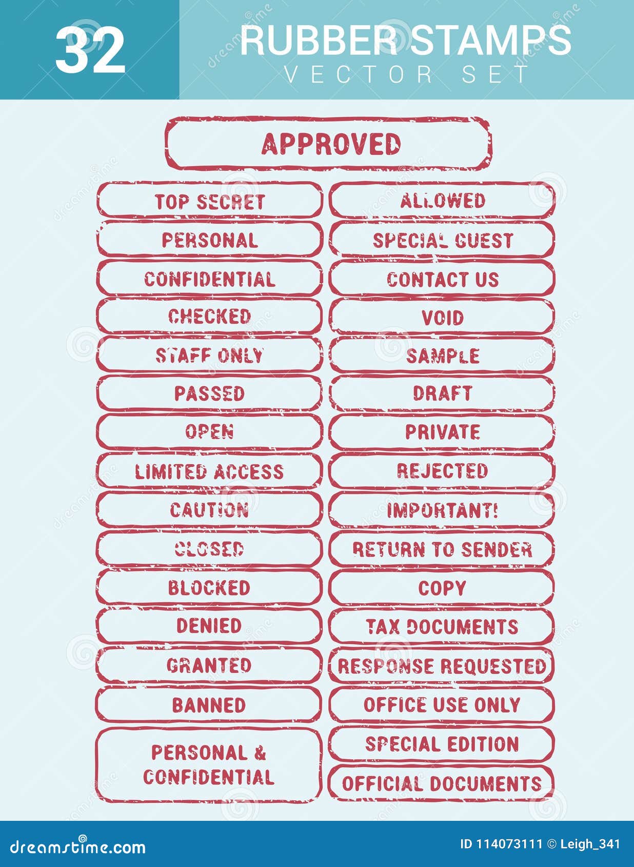 Sistema De 32 Sellos De Goma Del Vector Con El Texto Ilustración del ...
