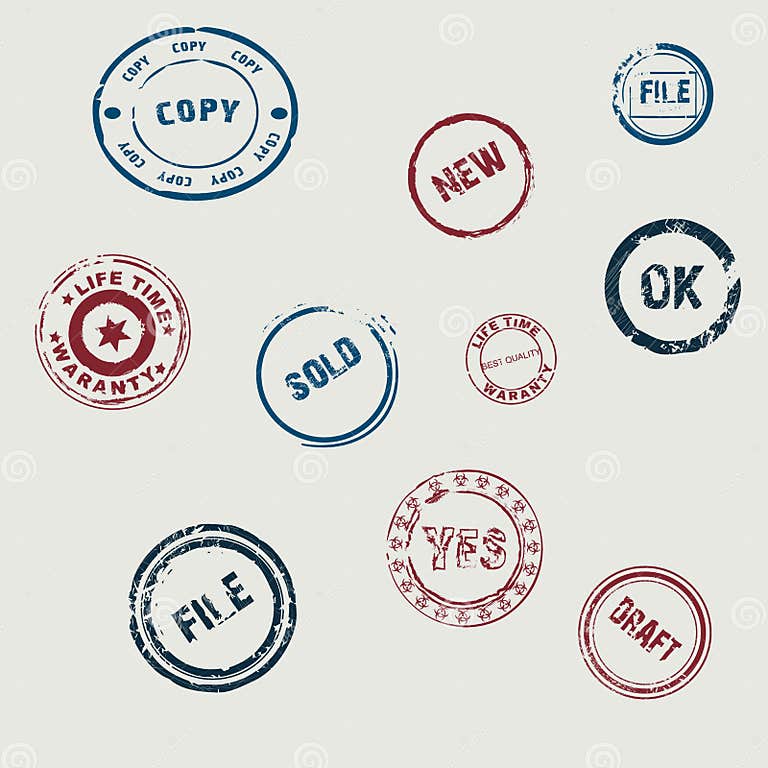 Sistema de sellos redondos ilustración del vector. Ilustración de ...