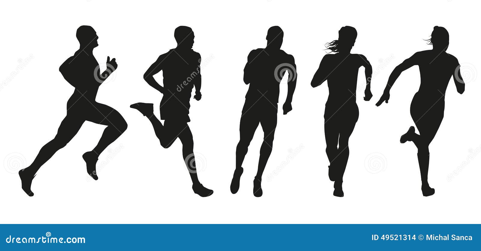 Sistema De Siluetas De Corredores Ilustración del Vector - Ilustración ...