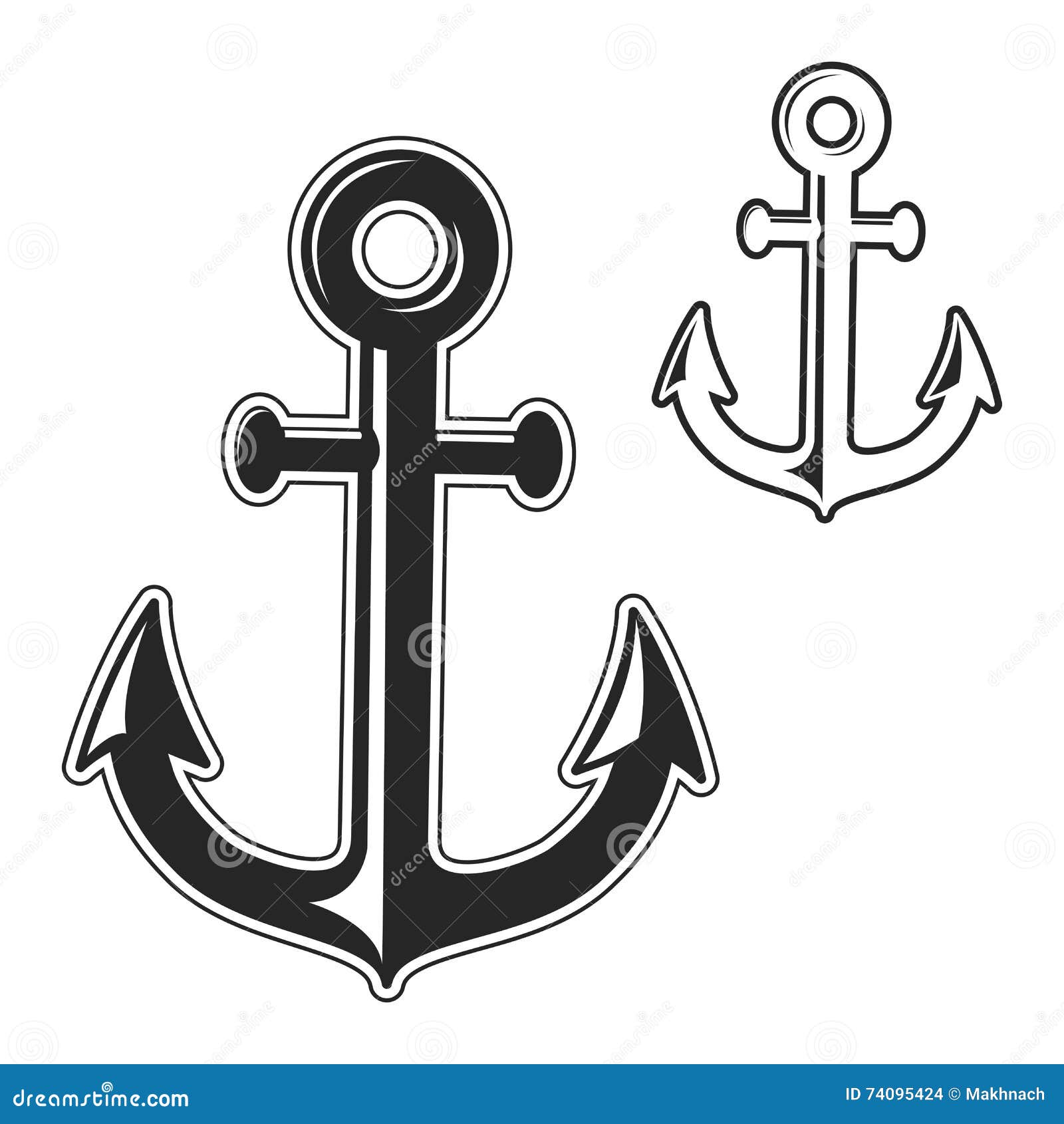 Sistema De Siluetas De Las Anclas Ilustración del Vector - Ilustración ...