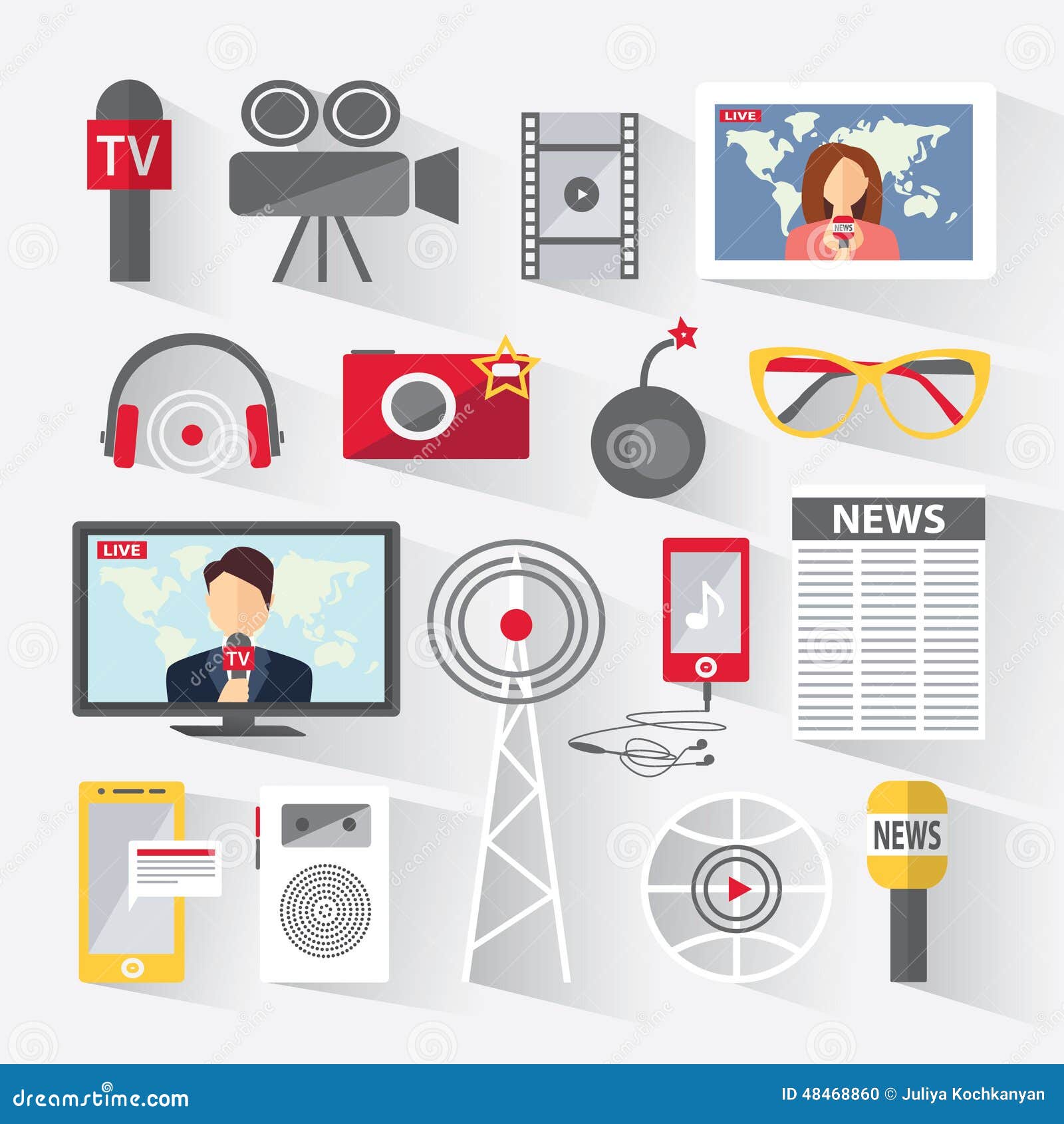 Sistema De Telecomunicaciones De Los Iconos Ilustración del Vector ...