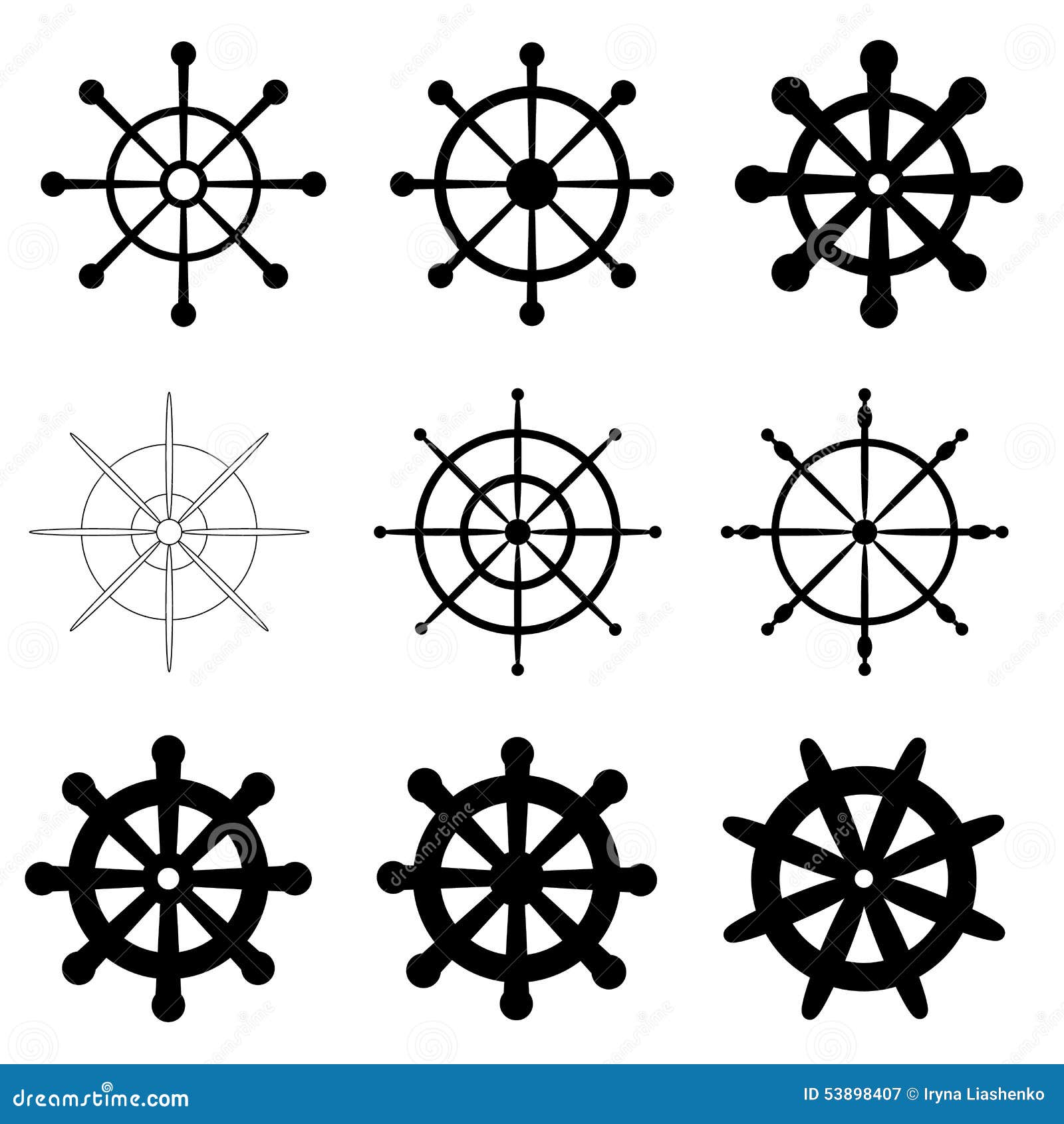 Sistema de timones stock de ilustración. Ilustración de modelo - 53898407