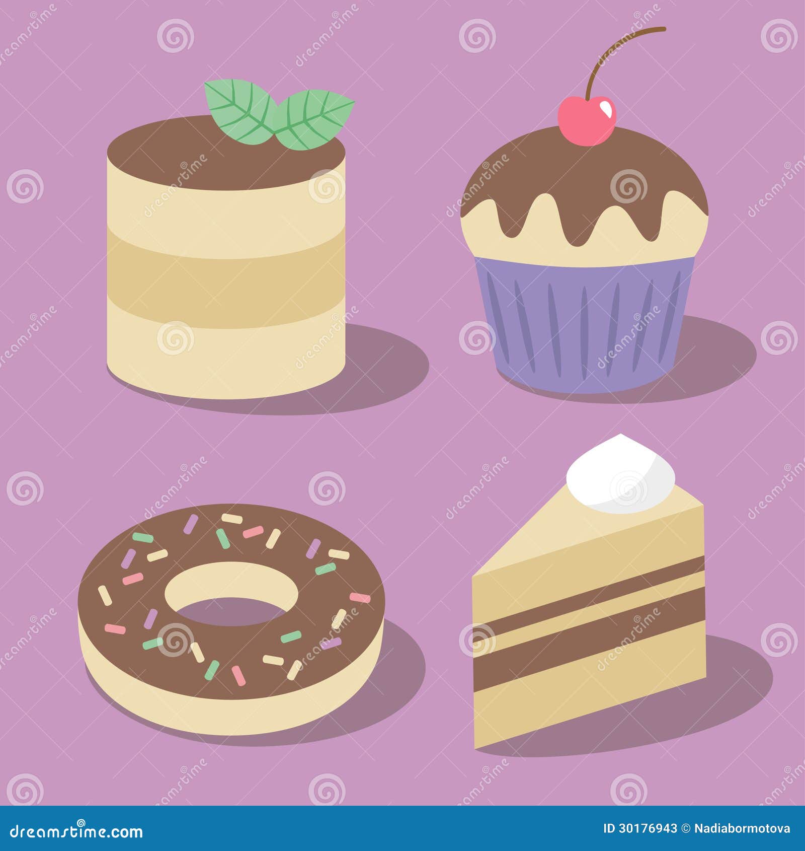 Tortas ilustración del vector. Ilustración de torta, retrasado - 30176943