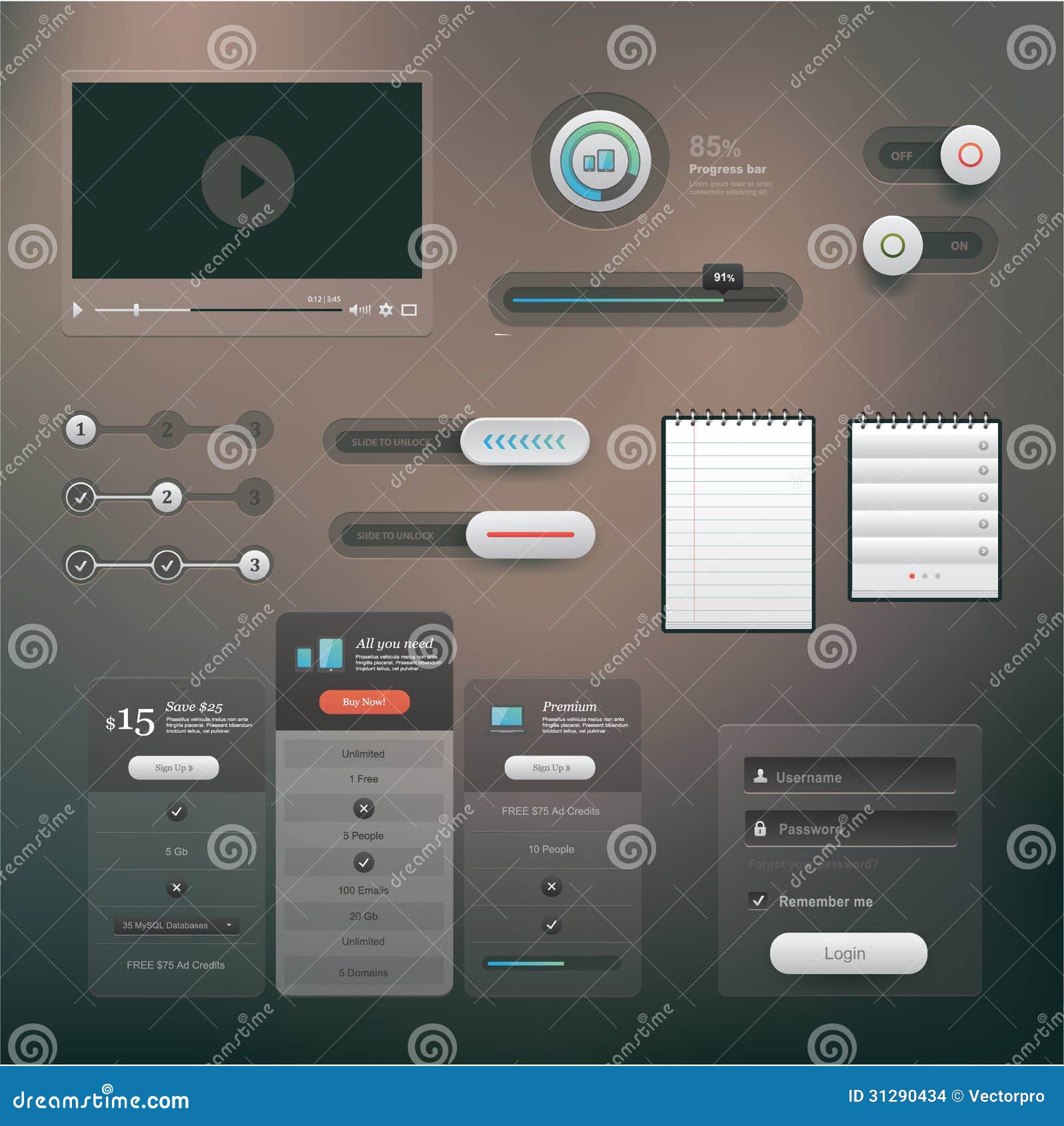Sistema de UI ilustración del vector. Ilustración de campo - 31290434