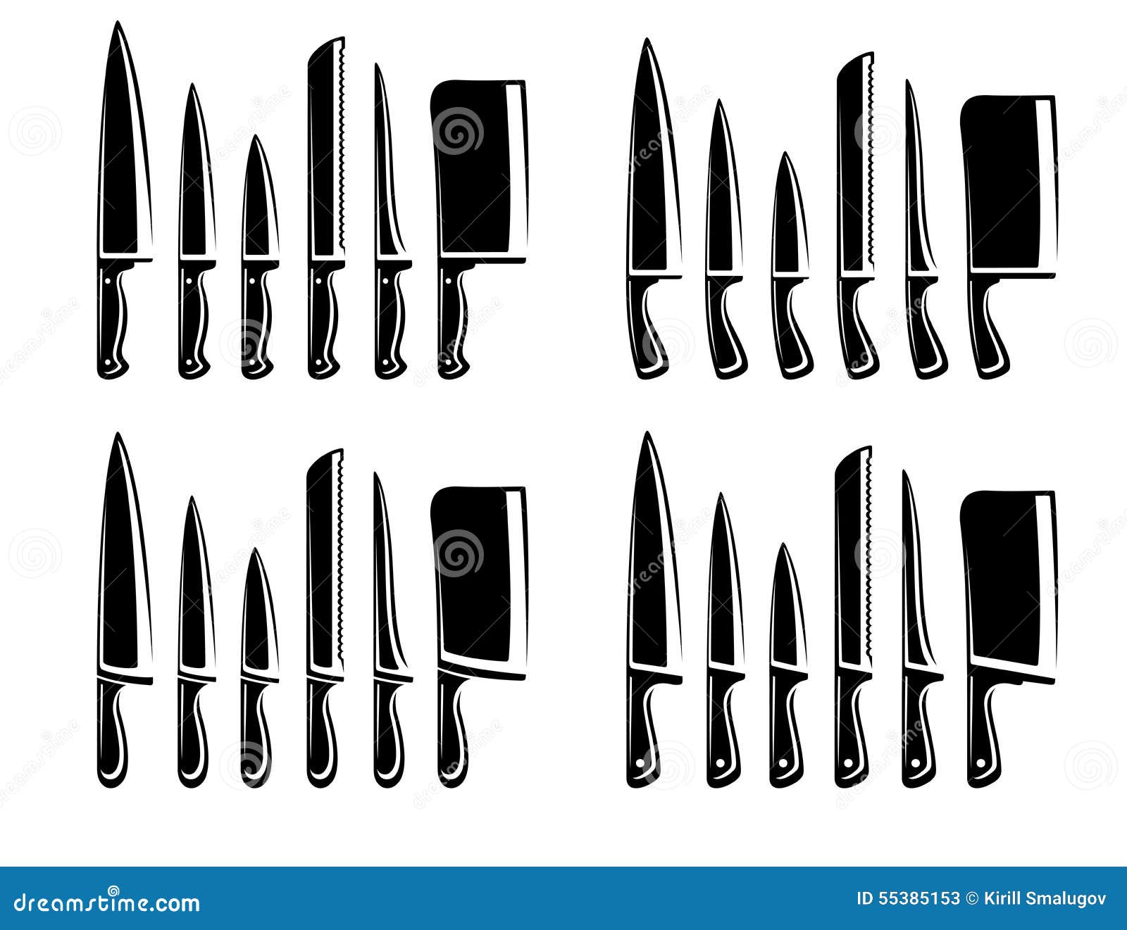 Sistema Del Cuchillo Vector Ilustración del Vector - Ilustración de ...