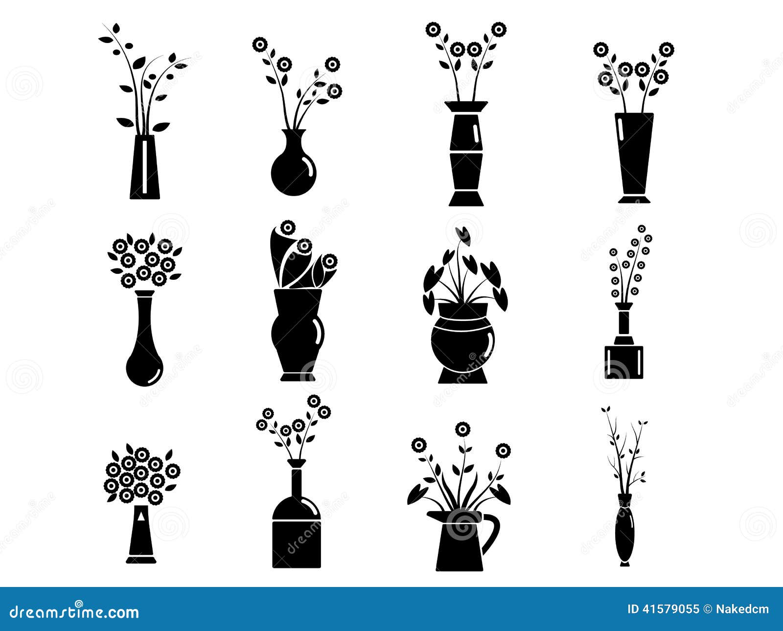 Sistema Del Ejemplo Del Vector Del Florero Ilustración del Vector ...