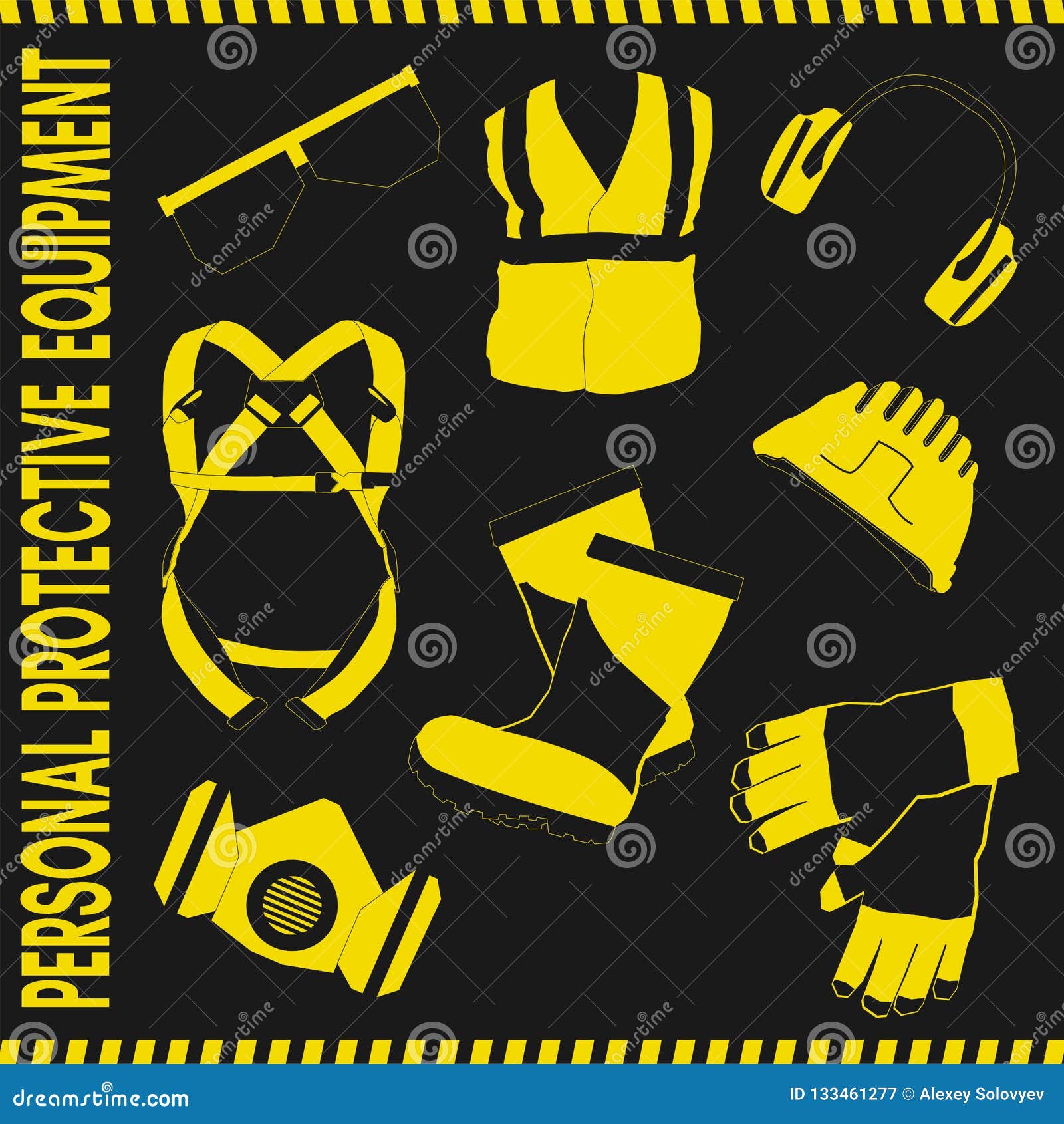 Sistema Del Ejemplo Del Vector Del Equipo Protector Personal ...