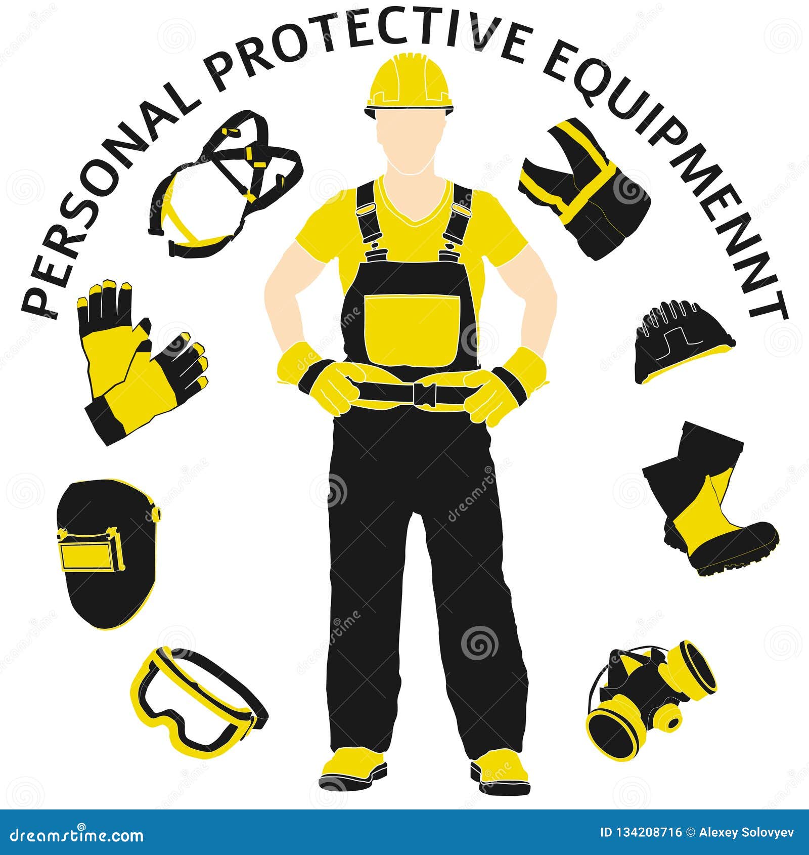 Sistema Del Ejemplo Del Vector Del Equipo Protector Personal ...