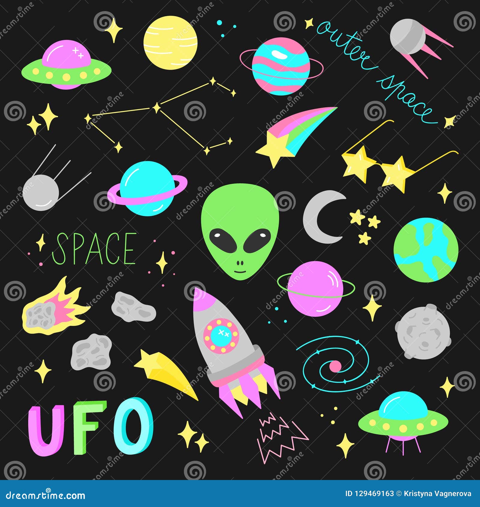 Sistema Del Ejemplo Del Vector Del Espacio Exterior Ilustración del ...