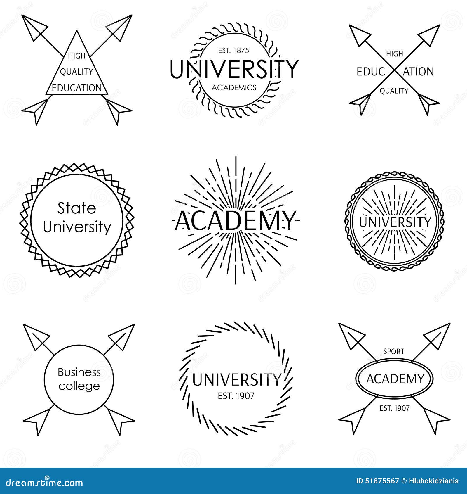 Sistema del emblema ilustración del vector. Ilustración de conjunto ...