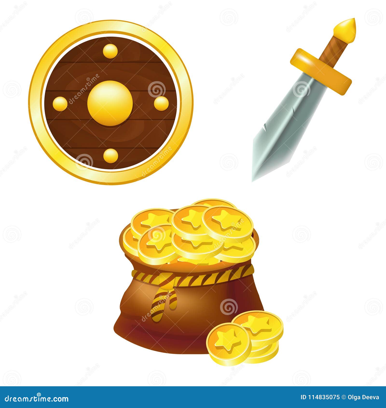 Sistema Del Escudo, De La Espada Y De La Talega Ilustración del Vector ...