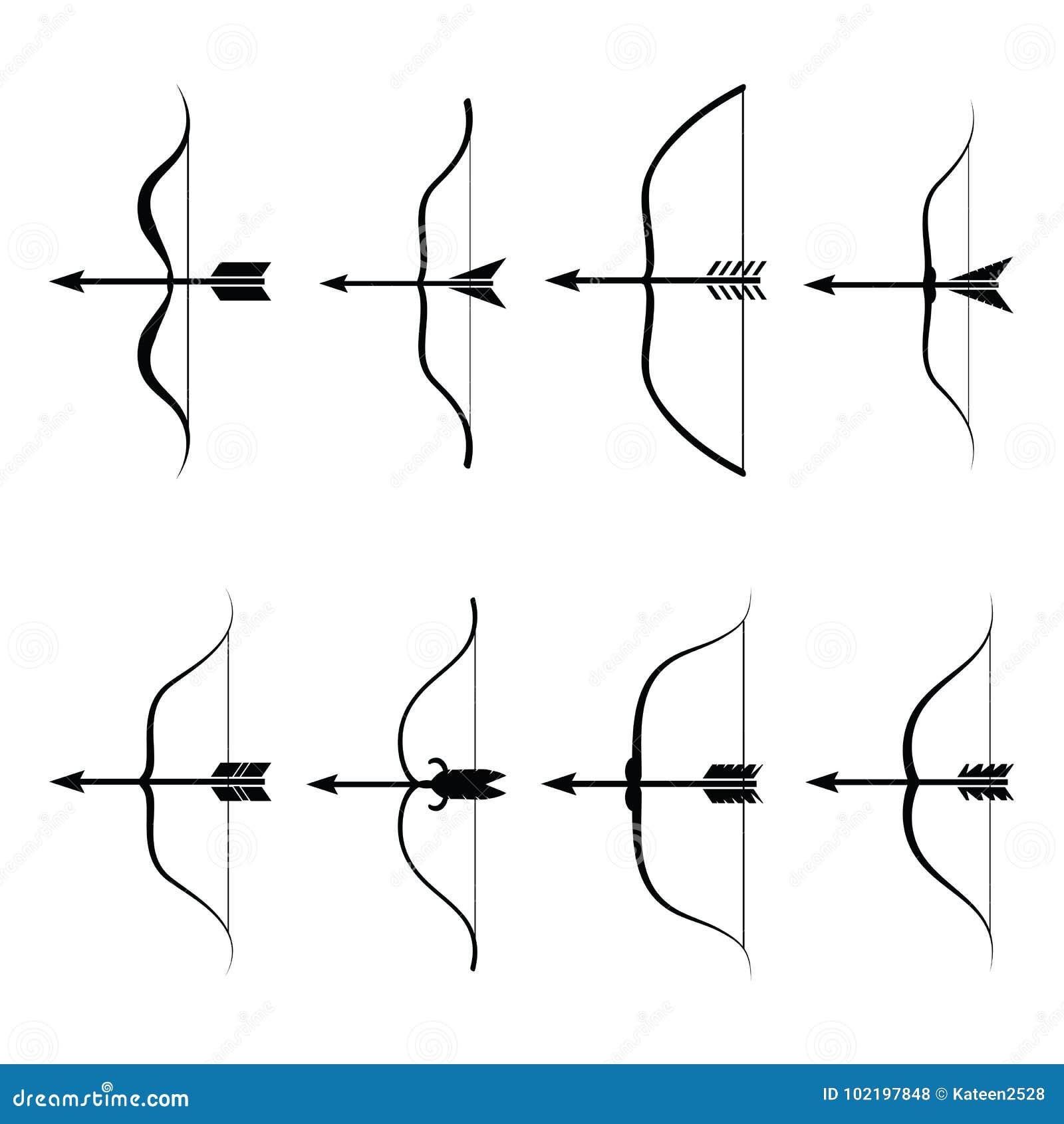 Sistema del icono del arco ilustración del vector. Ilustración de ...